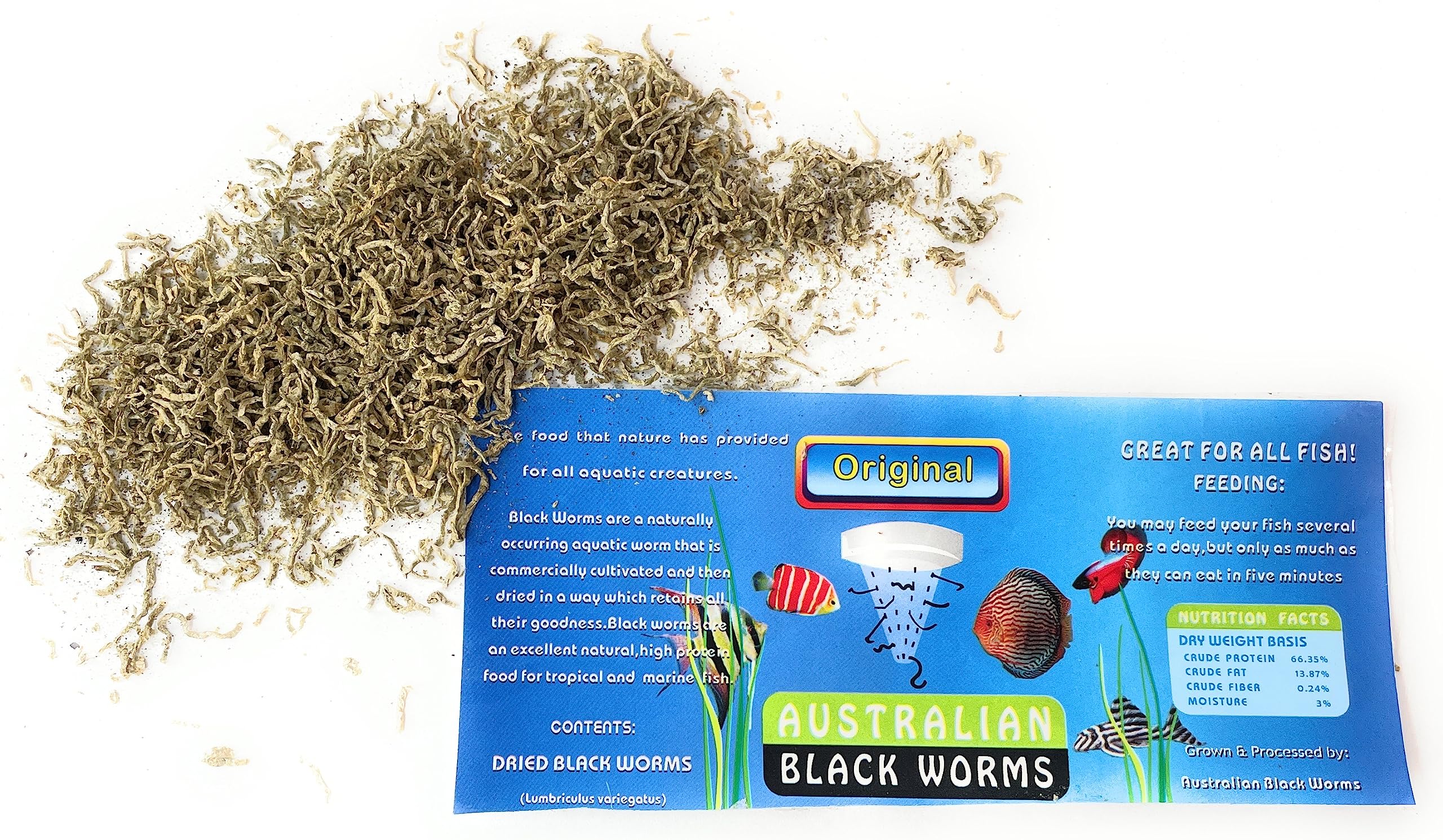 Black Worms Loose Australian Freeze Dried Black Worms Original