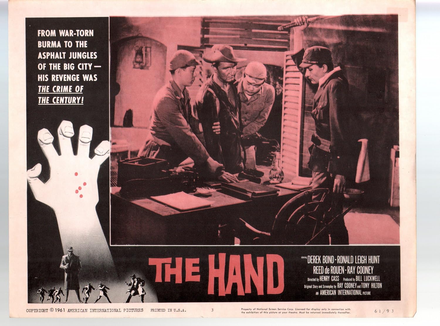 Amazon.com: MOVIE POSTER: Hand- Derek Bond-Reed De Rouen-Bryan Coleman ...