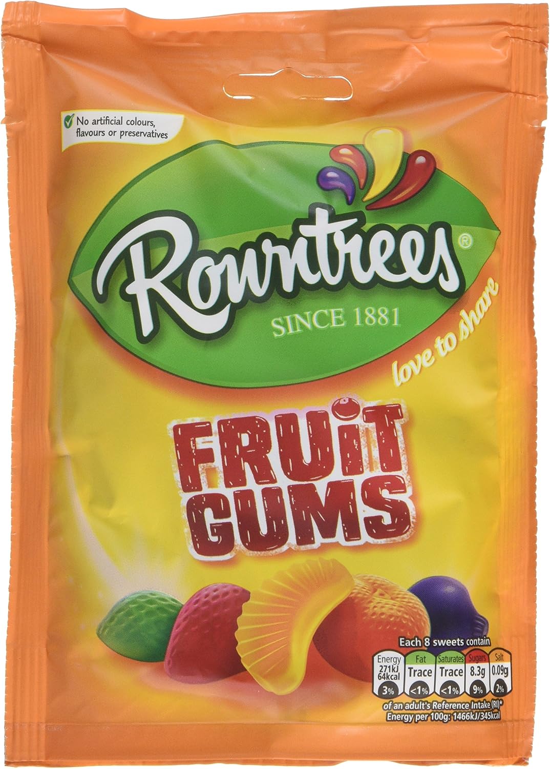Rowntree's Fruit Gums Sharing Bag, 150 g, Pack of 12 : Amazon.co.uk ...