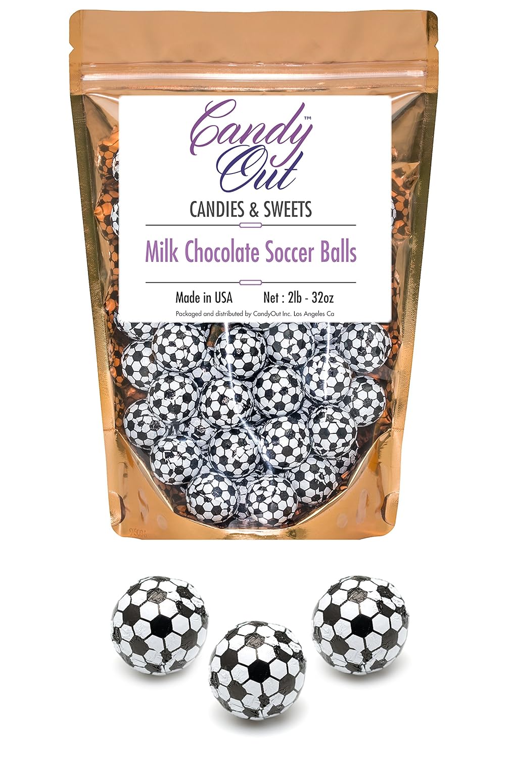 Amazon.com : CandyOut Chocolate Soccer Balls 2 Pound - Foil Wrapped ...