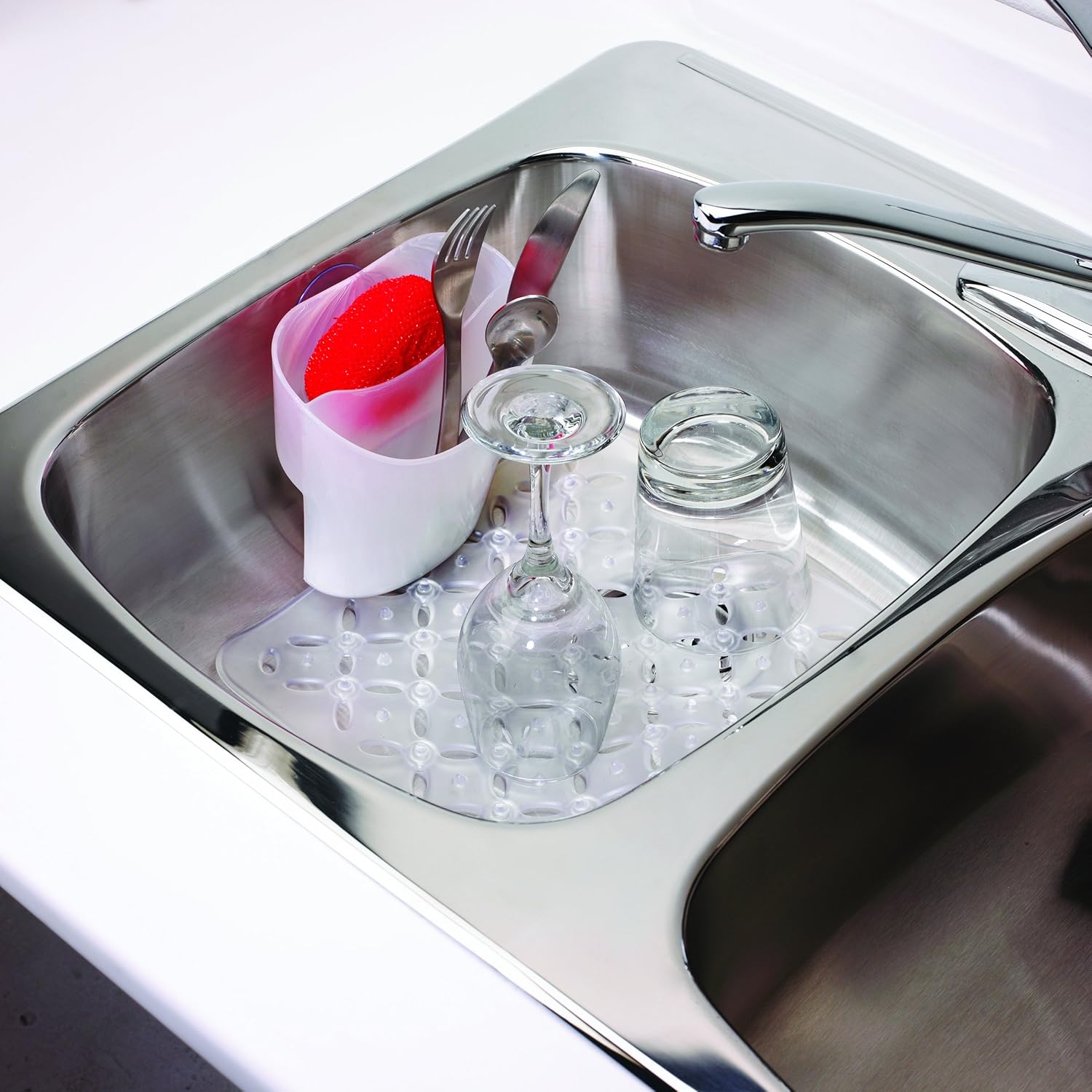 Umbra Sinkit Sink Liner with Attached Utensil Caddy, White : Amazon.co ...