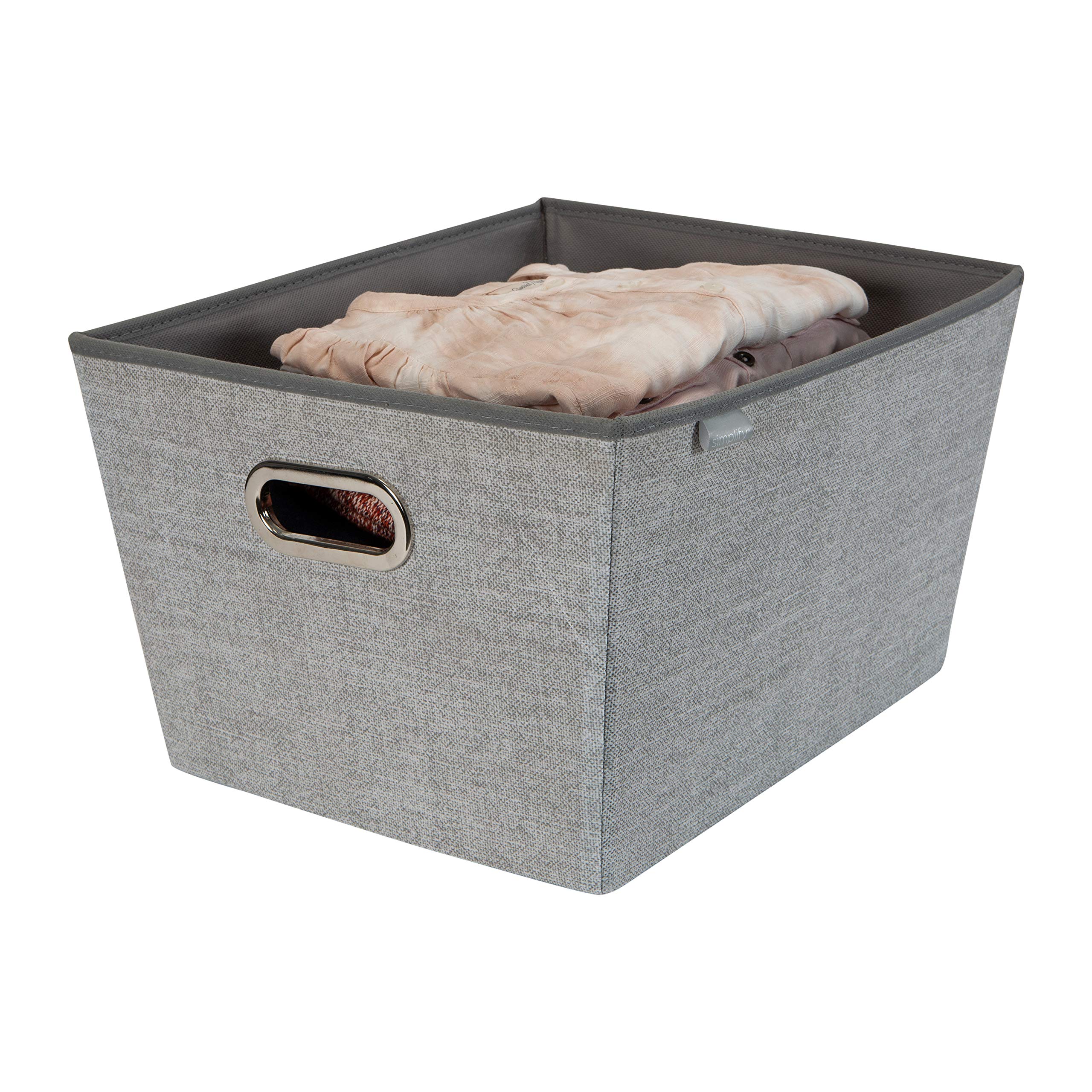 Snapklik.com : Simplify Grommet Bins Heather Grey Soft Storage Collection