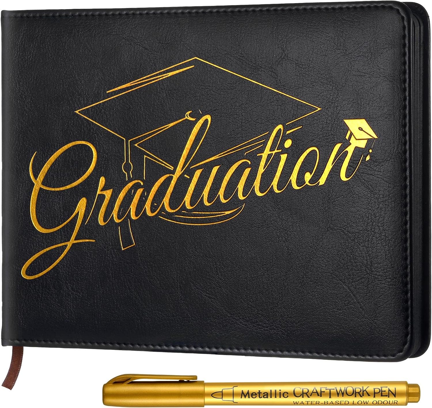 Amazon.com: Frienda 2025 Graduation Guest Book Leather Guest Sign in ...
