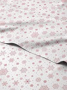 Amazon.com: Full Christmas Red Snowflakes Sheet Set - Holiday Xmas ...