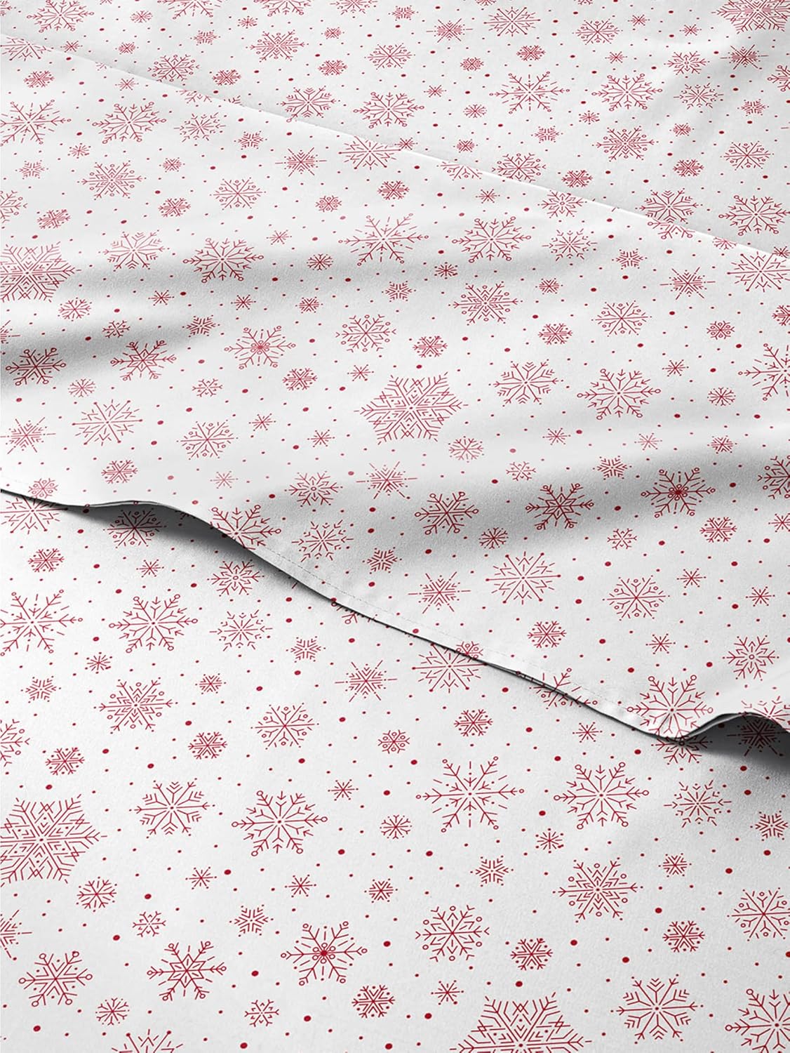 Buy Twin XL Christmas Red Snowflakes Sheet Set - Holiday Xmas Pattern ...
