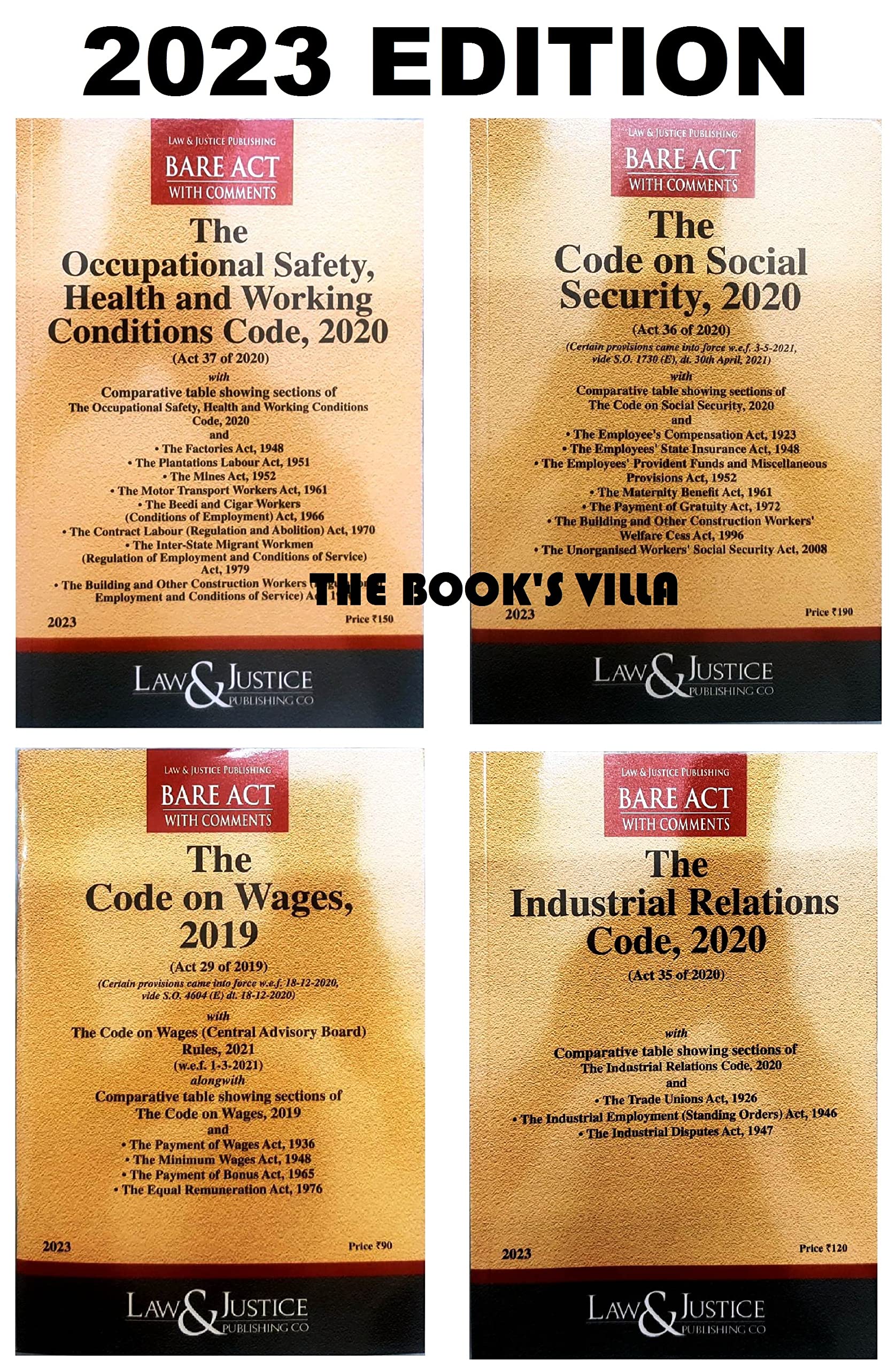 Buy New Labour Code Bare Acts Combo- Includes Code On Social Security ...