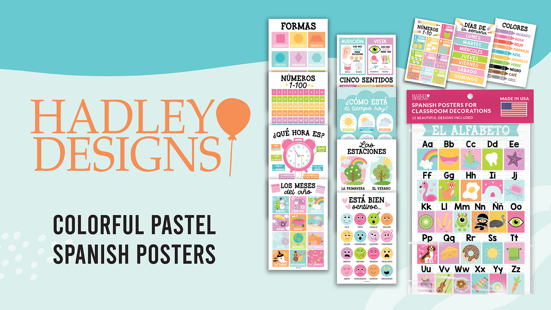 Spanish Posters For Classroom Hadley Designs Spanish Classroom Posters ...