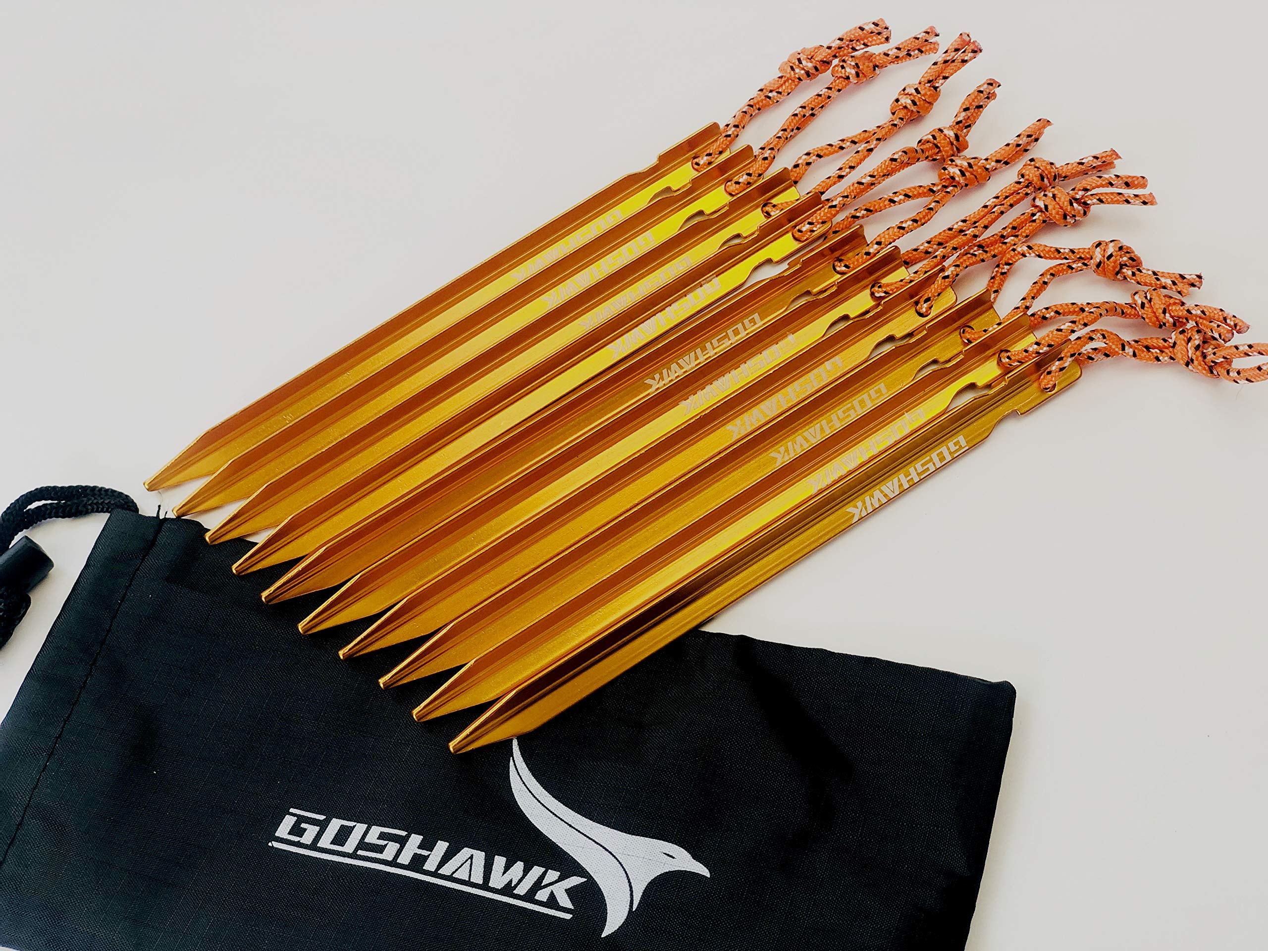Goshawk 8Pcs 18cm 7075-T6 Aluminum Alloy Outdoor Camping Trip Tent Peg ...