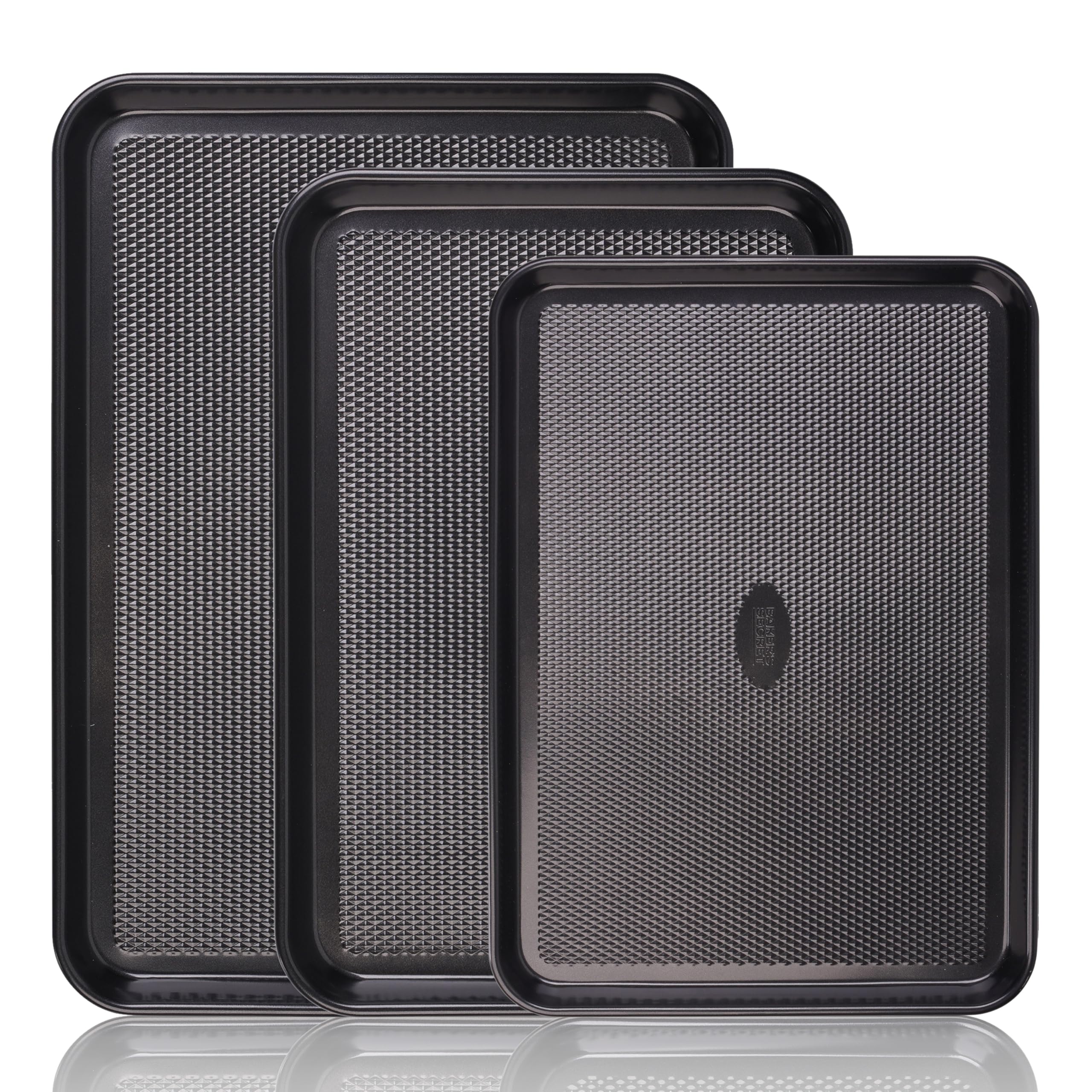 Amazon.com: Baker's Secret Baking Sheet Pan Set, 3x Cookie Sheets for ...