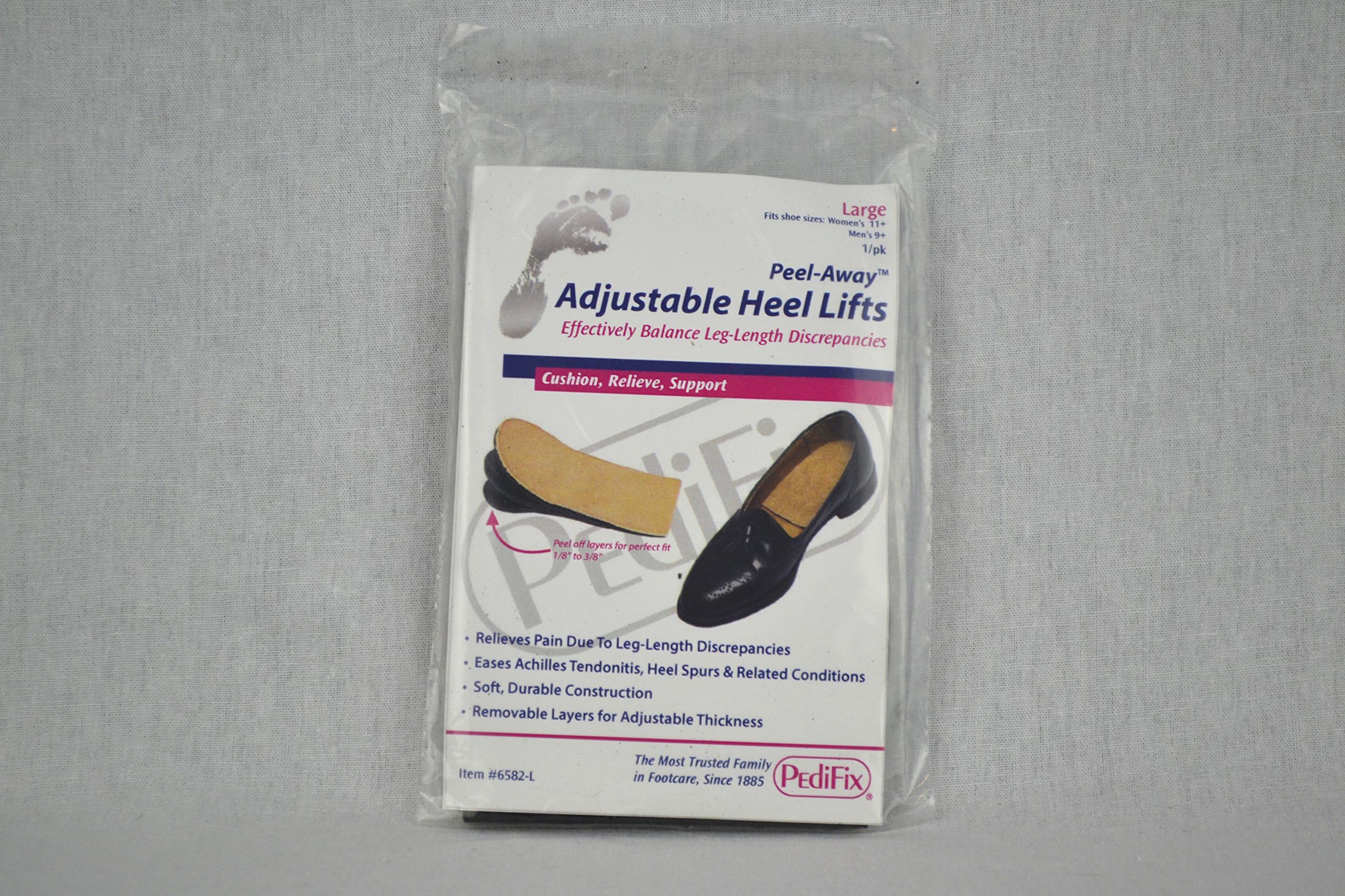 Amazon.com: PediFix Peel-Away Adjustable Heel Lift Large 1 ea : Health ...