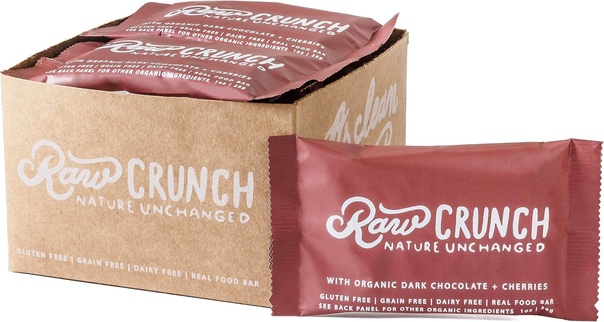 Amazon.com: Raw Crunch Bar (Box of 12) - Organic Dark Chocolate Cherry ...
