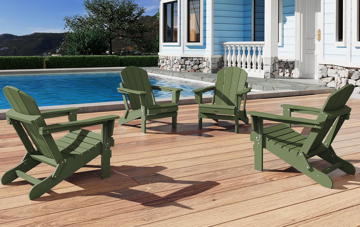 Amazon.com: SERWALL Adirondack Chair Set of 4 for Patio Garden Outdoors ...