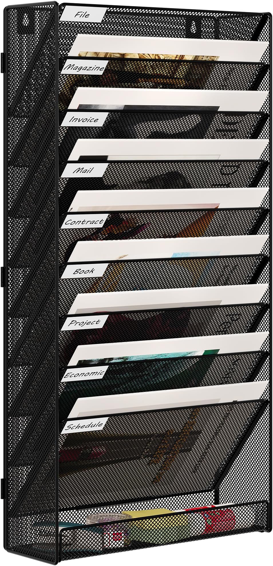 TQVAI 10 Pocket Hanging Wall Files Organiser, Magazine File Holder, A4 ...