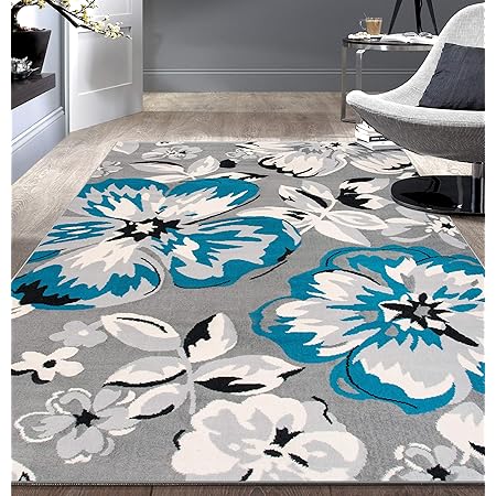Amazon.com: Rugshop Modern Large Floral Non-Slip Area Rug 3'3" x 5 ...