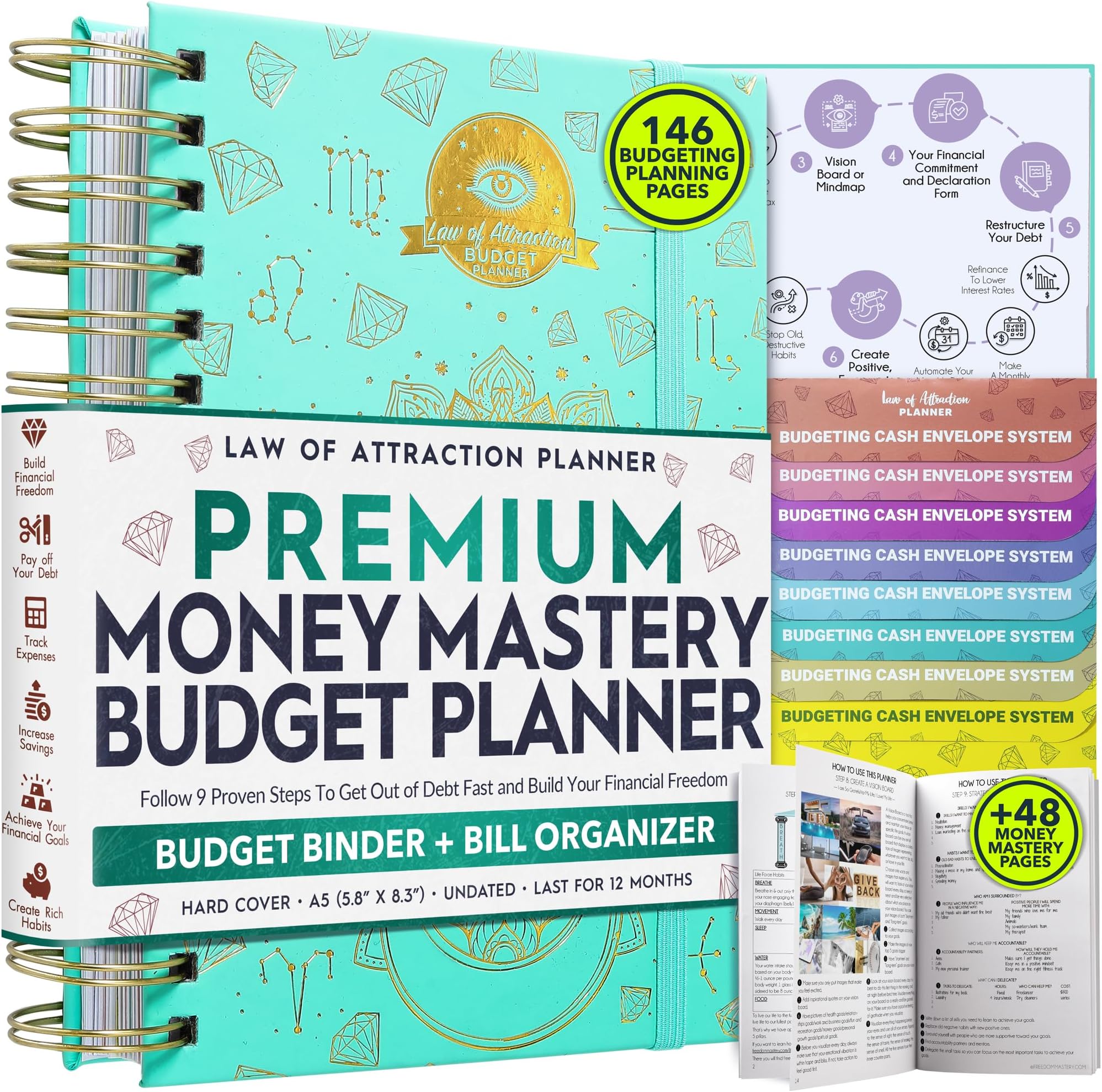 Amazon.com : Budget Planner & Bill Organizer - A 12 Monthly Planner ...