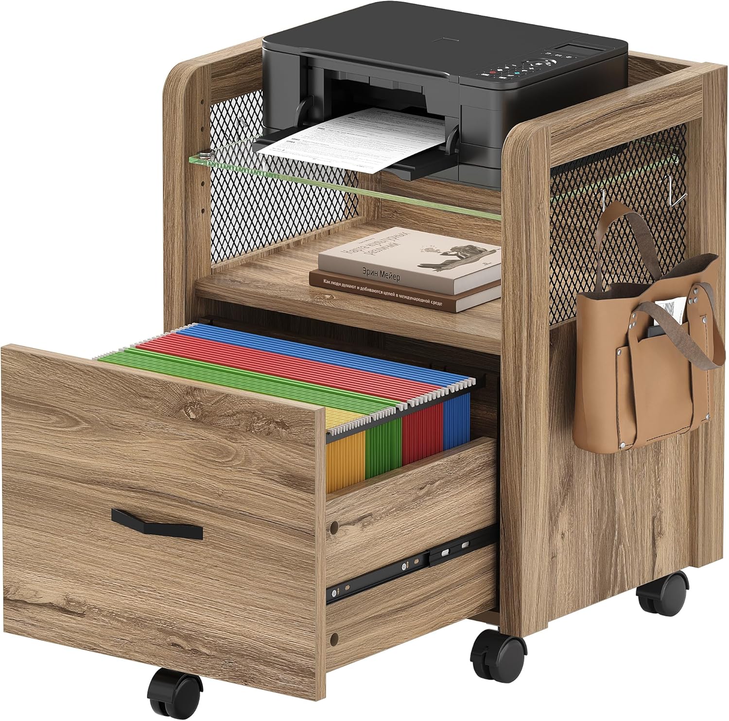 Amazon.com: Bestier Mobile Lateral File Cabinets with Drawer, 20 Inch ...