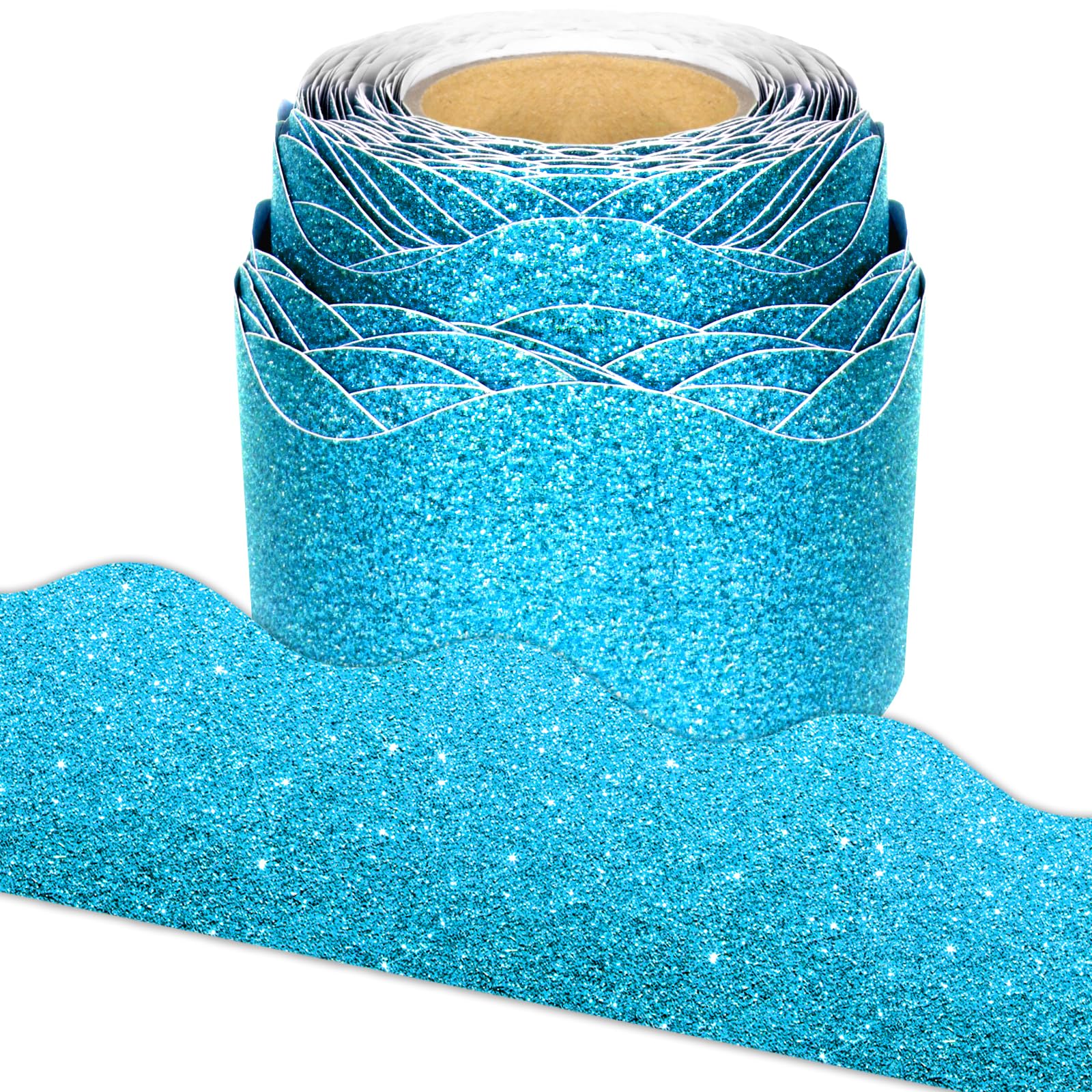 Snapklik.com : 65.6Ft Light Blue Glitter Bulletin Board Borders, Blue ...