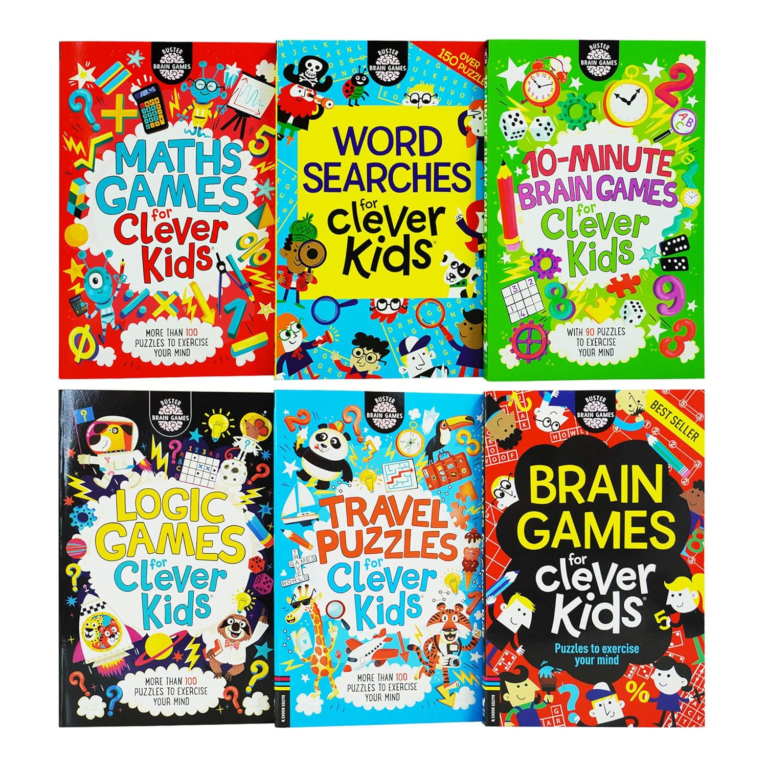 Clever Kids Brain Games 6 Books Collection Set (Brain Games For Clever ...
