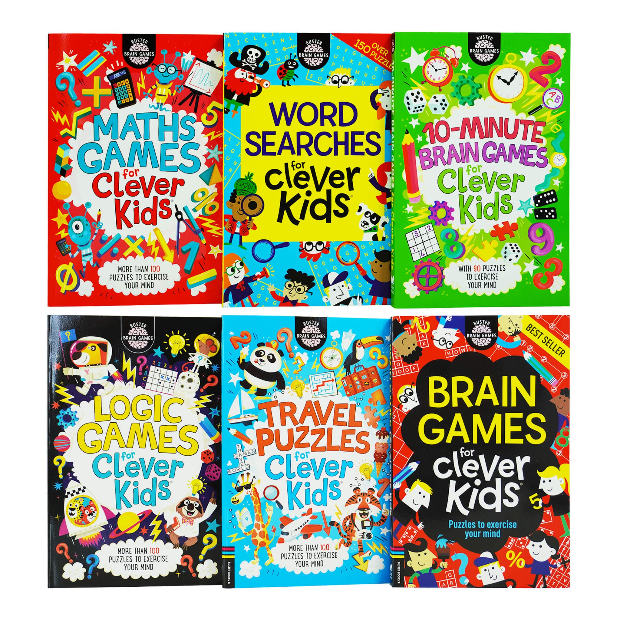 Clever Kids Brain Games 6 Books Collection Set (Brain Games For Clever ...