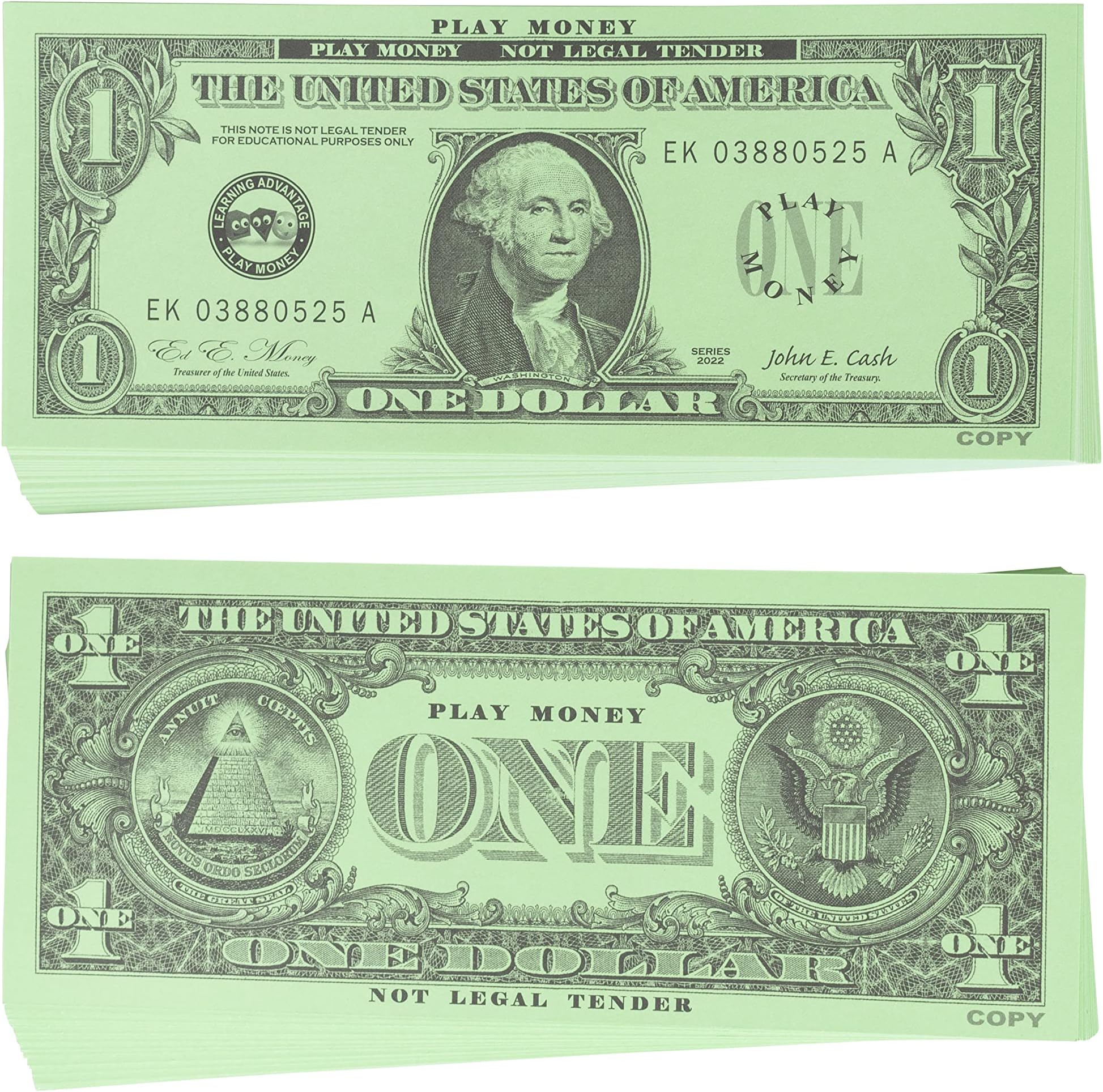 Amazon.com: LEARNING ADVANTAGE One Dollar Play Bills - 100 $1 Paper ...