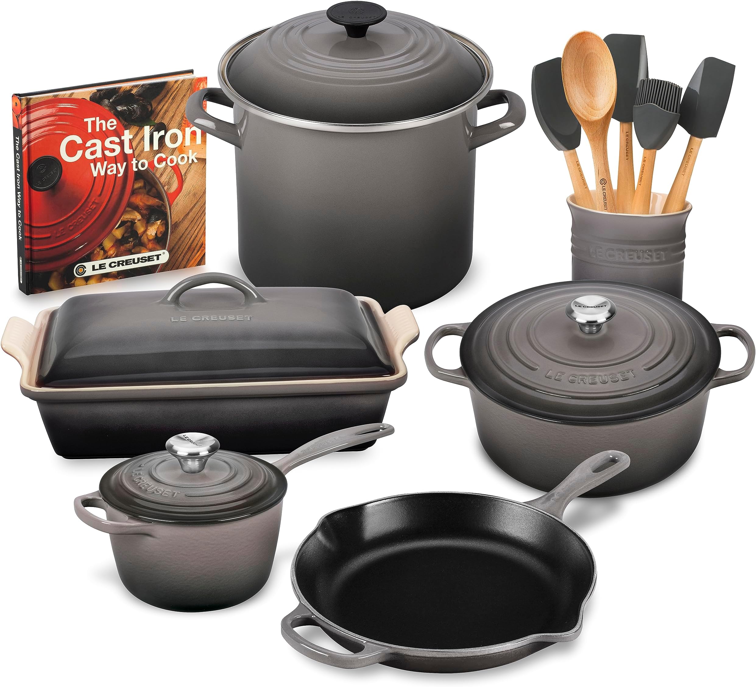 Amazon.com: Le Creuset 16 Piece Cookware Set (Oyster): Home & Kitchen