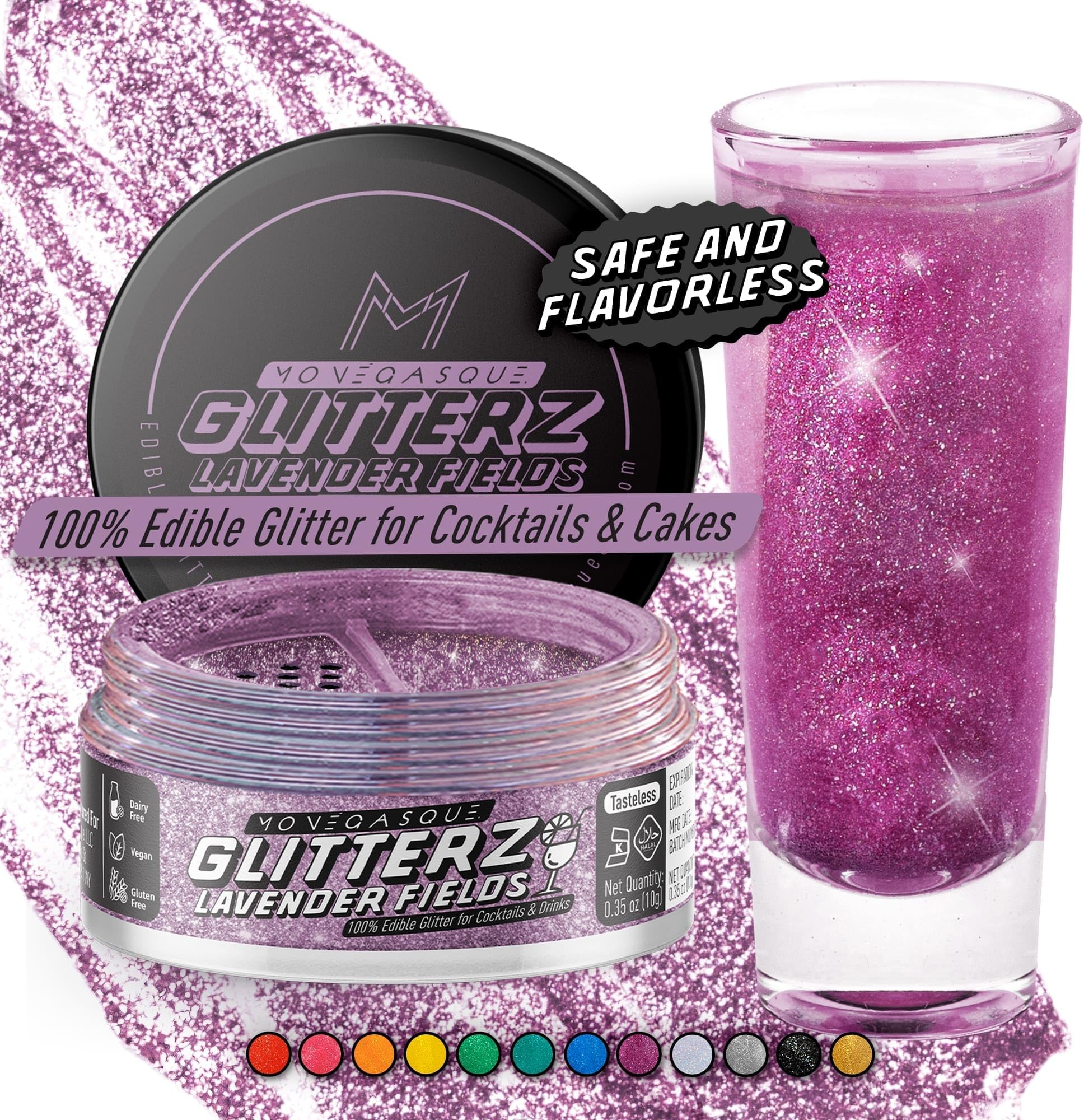 Amazon.com : MONÉGASQUE Purple Edible Glitter for Drinks 10g - Purple ...