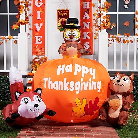 Amazon.com: Joiedomi 6 FT Tall Thanksgiving Inflatable Turkey on ...