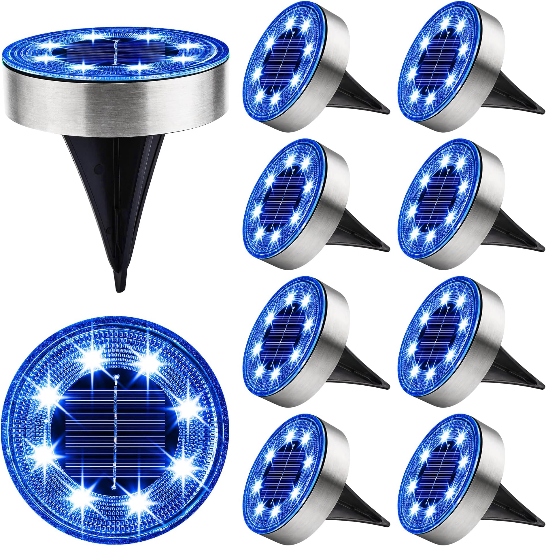 ANDYKEN Solar Ground Lights Outdoor - Solar Disk Lights Color Changing ...