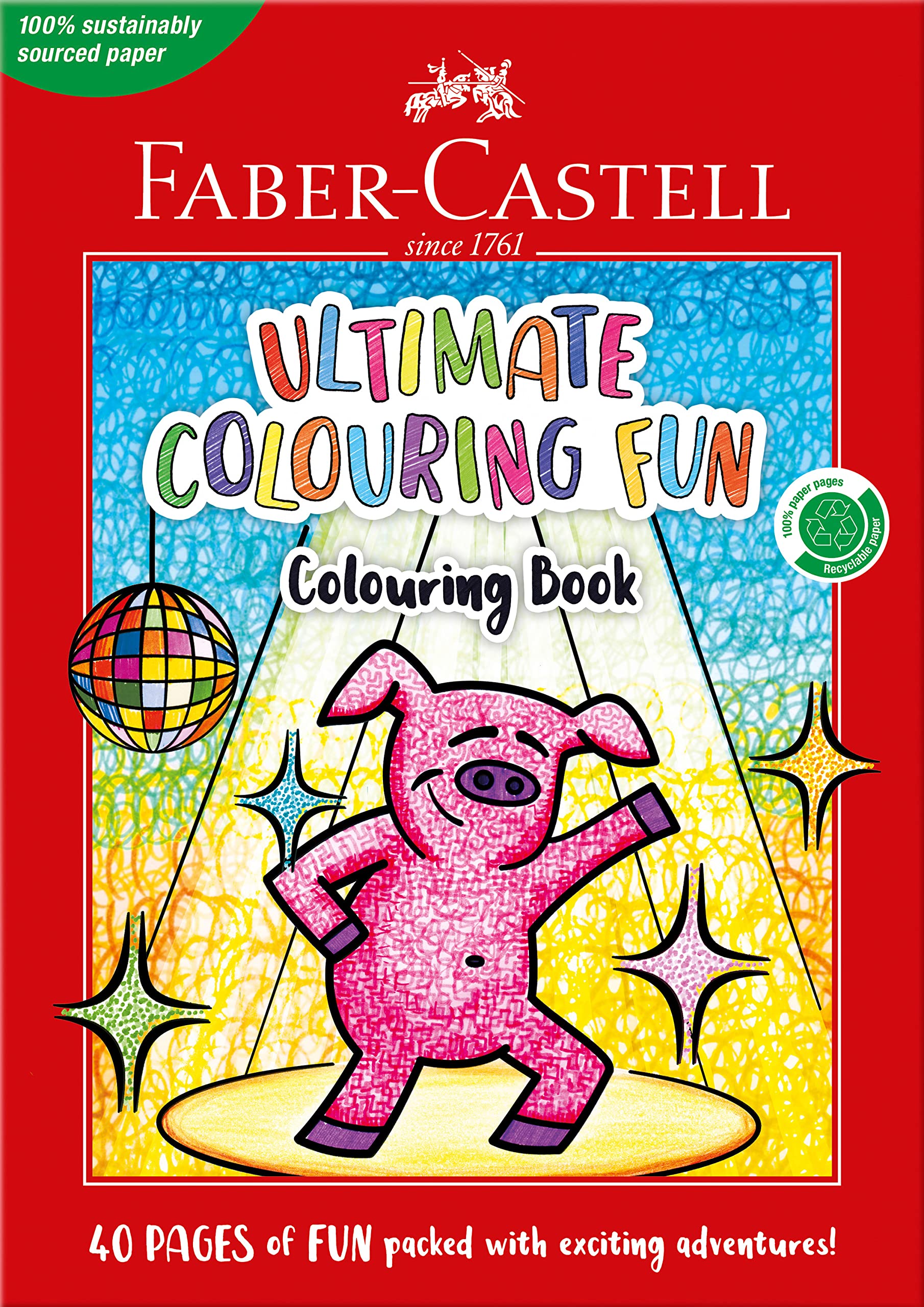 Faber-Castell Ultimate Colouring Fun Colouring Book, A4, 40 Pages (84 ...