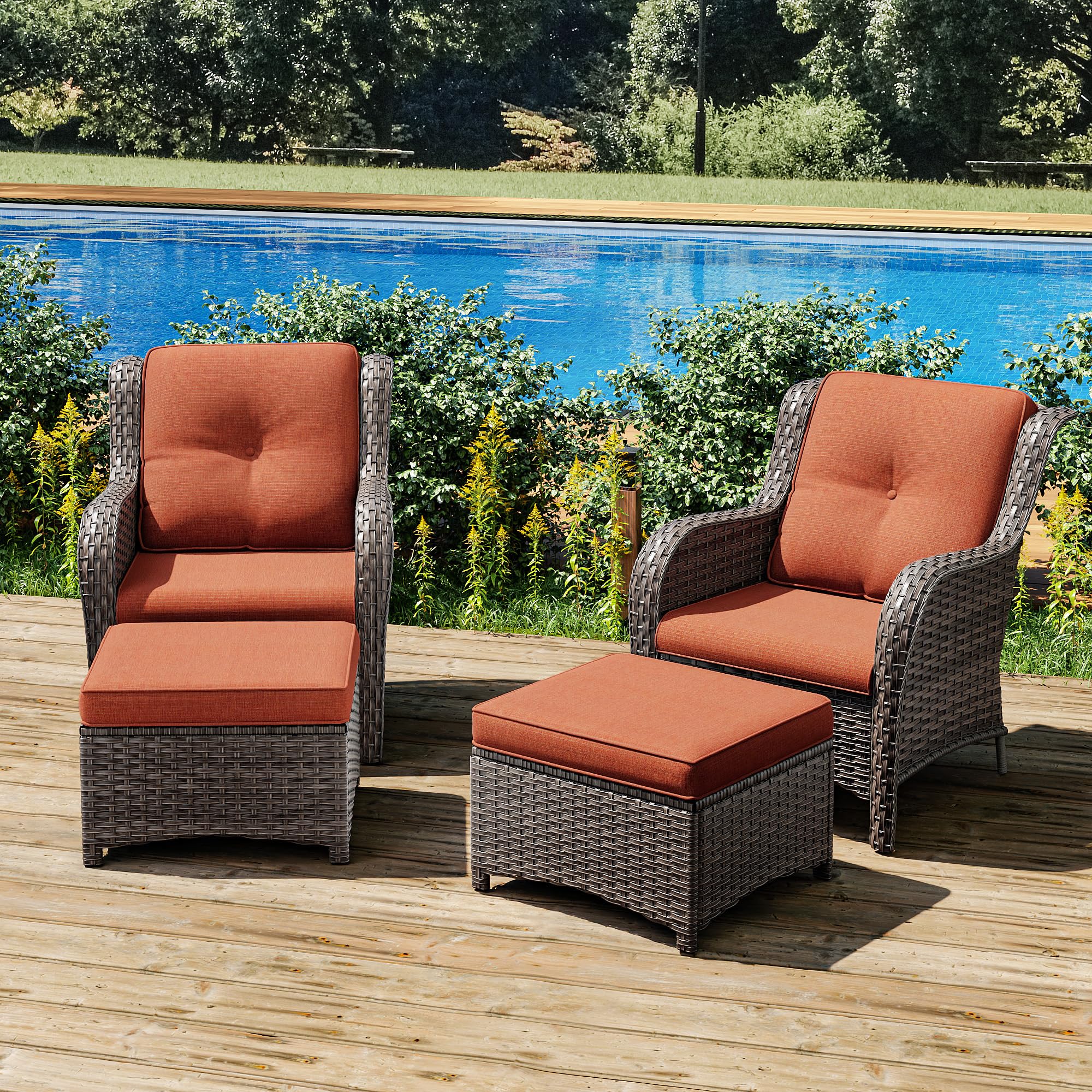 Amazon.com: Joyside 4 Pieces Outdoor Patio Furniture Set Wicker ...