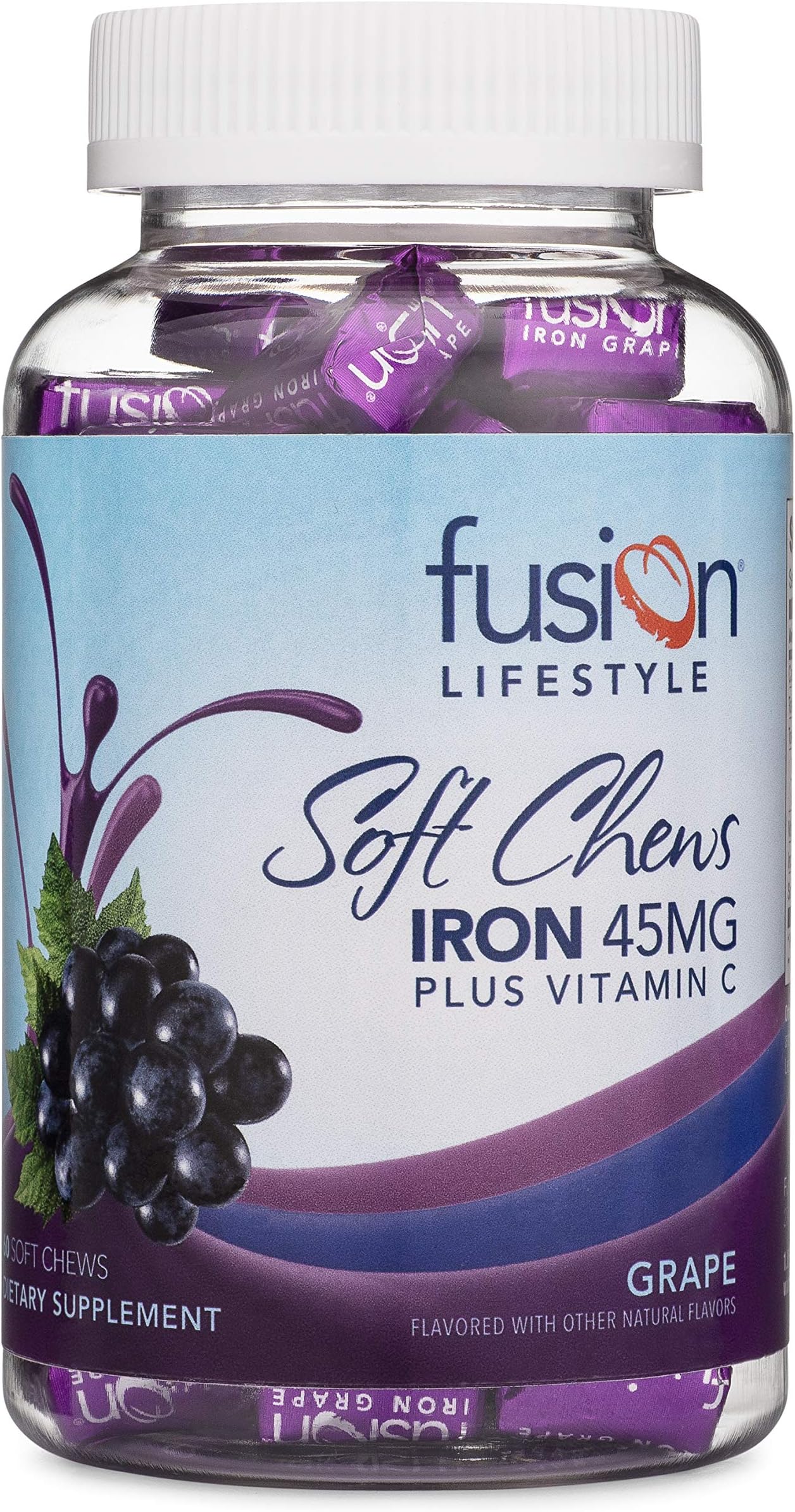Amazon.com: Fusion Lifestyle Iron Supplement for Women and Men, Grape ...