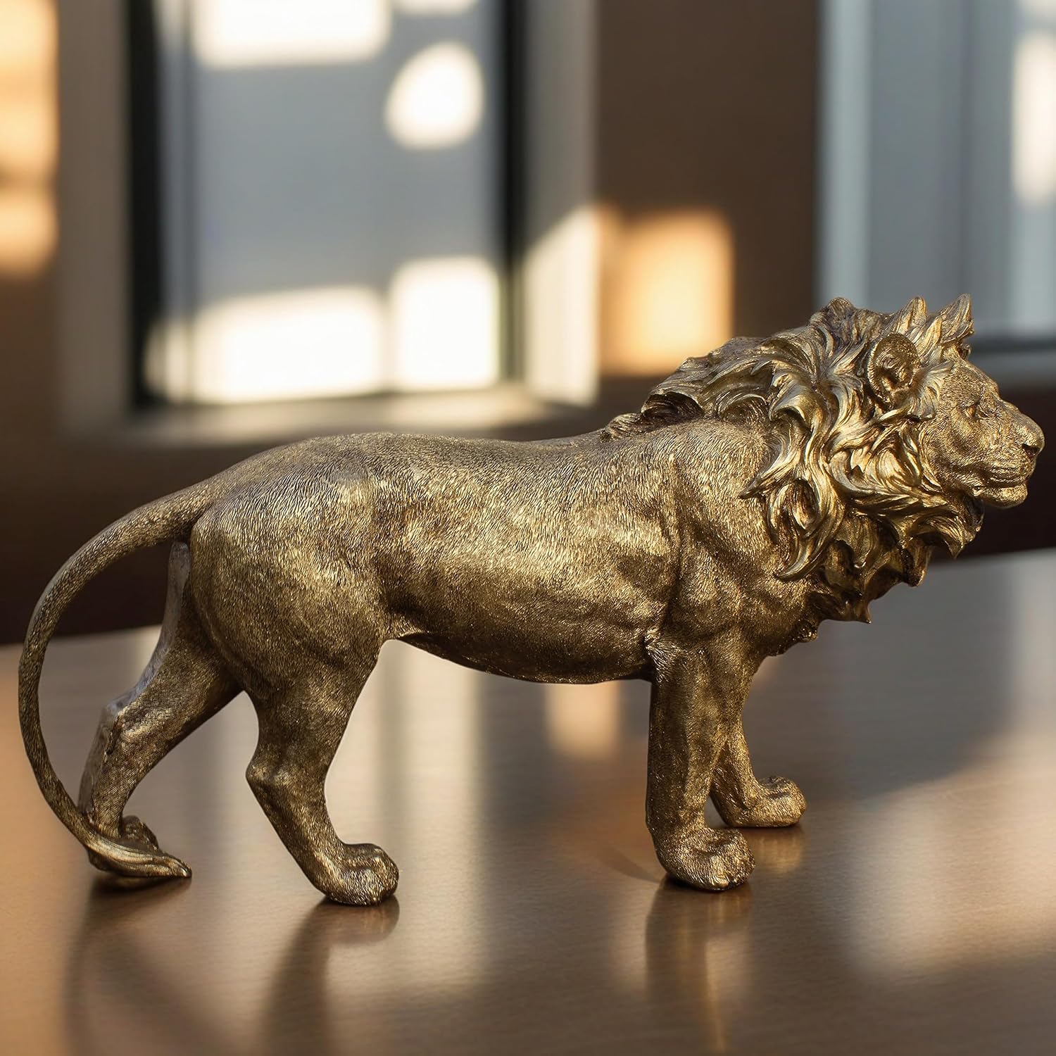 Buy KRAFTSKALA Regal Resin Lion Figurine - Royal Home Decor Sculpture ...