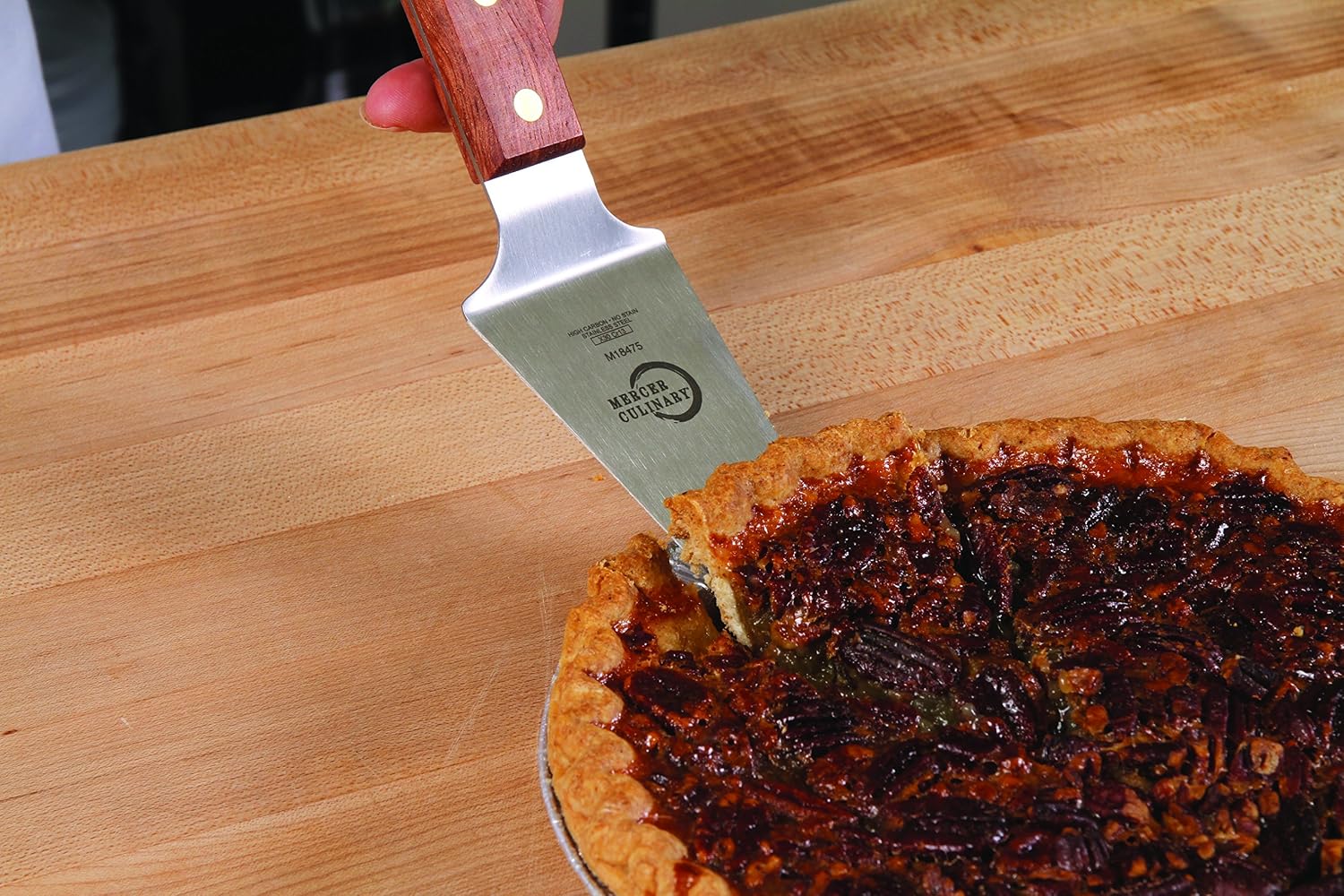 Mercer Culinary Praxis 5 x 2-Inch Pie Server, Wood Handle, Stainless ...
