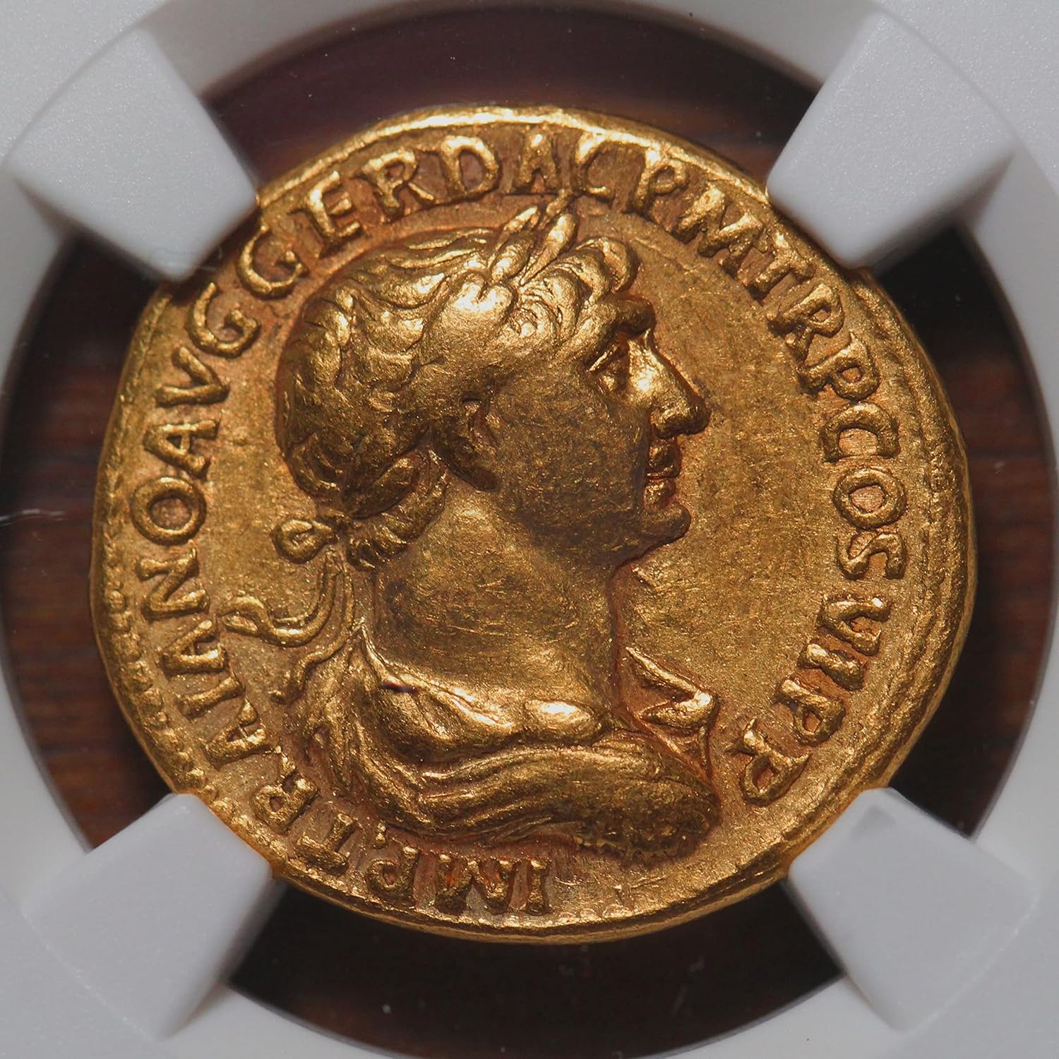 2000 Year Old Ancient Roman Gold Coin Emperor Trajan NGC Very Fine (VF ...