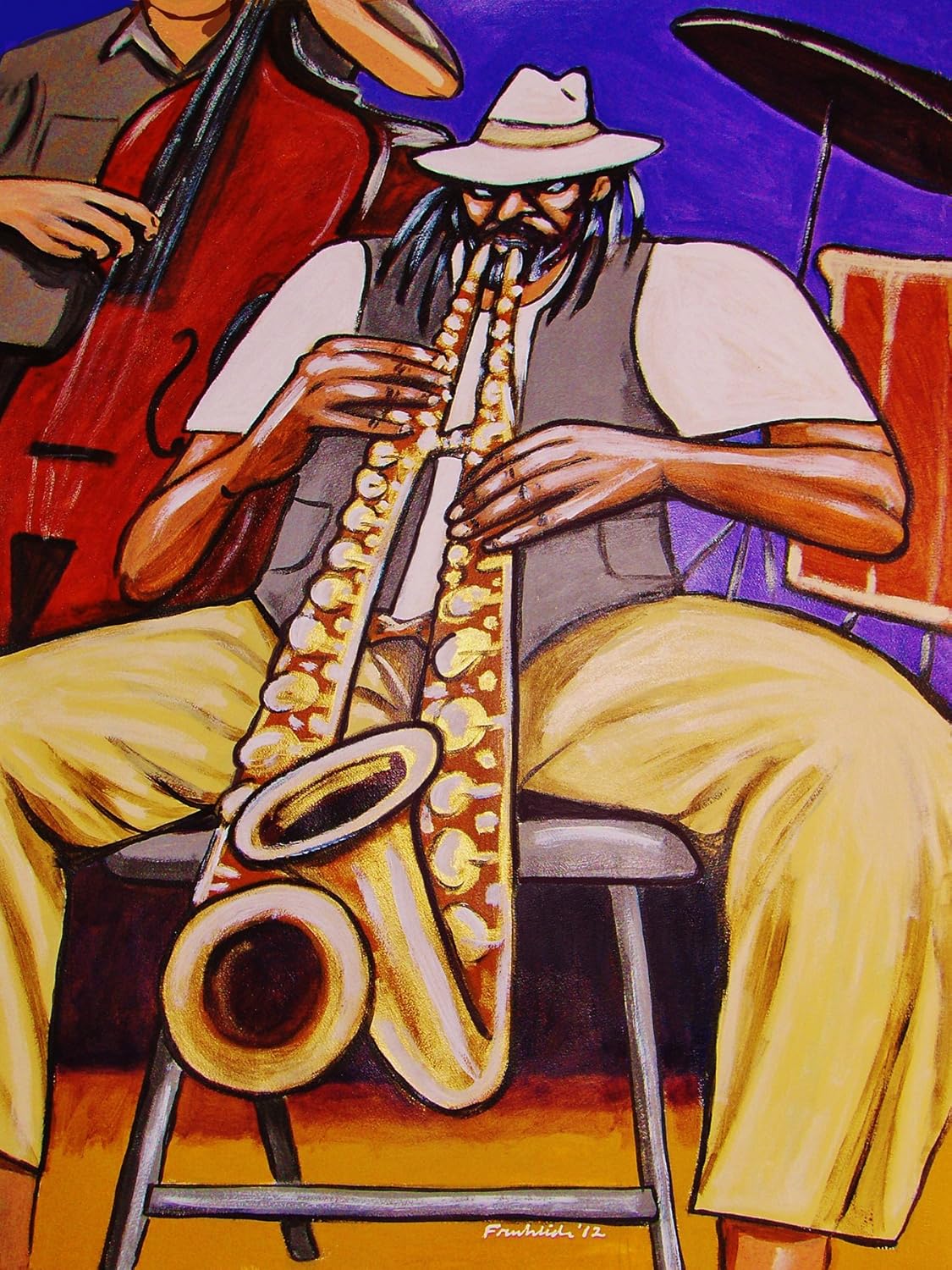 Amazon.com: GEORGE BRAITH PRINT POSTER jazz saxophone sax laughing soul ...