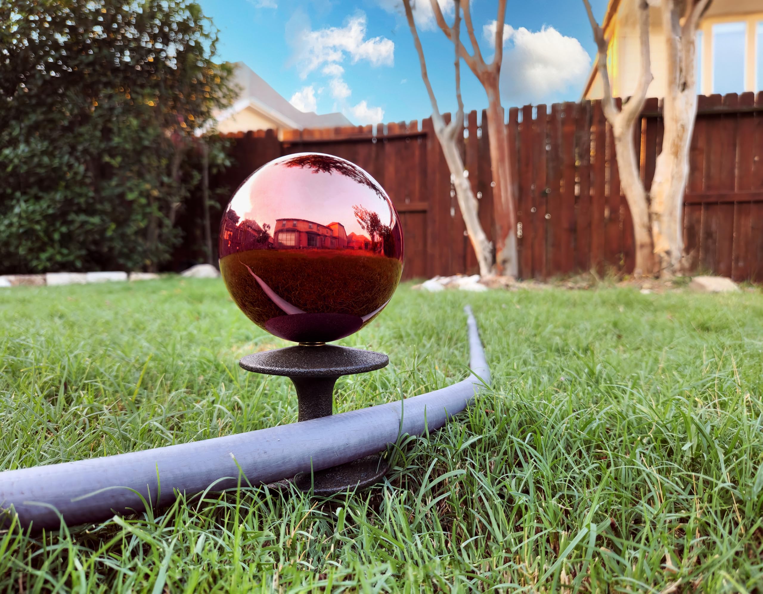 Snapklik.com : Lulu Decor, Garden Red Gazing Ball Hose Guide, Set Of 2