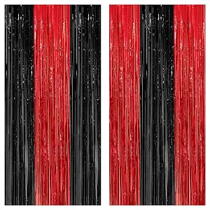 Amazon.com: XtraLarge Black and Red Fringe - 8x6.4 Feet, Pack of 2 ...