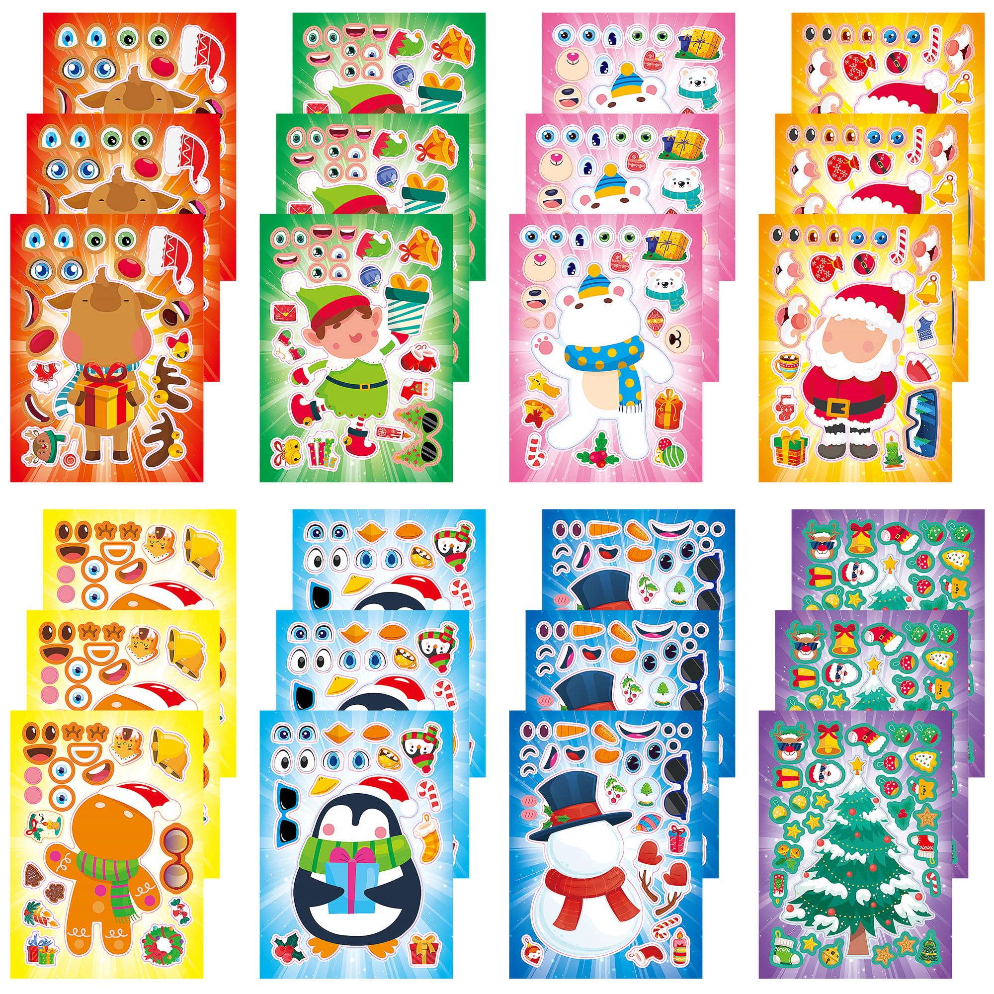 Amazon.com: Dorgua Make Your Own Christmas Stickers, Make-a-Face ...