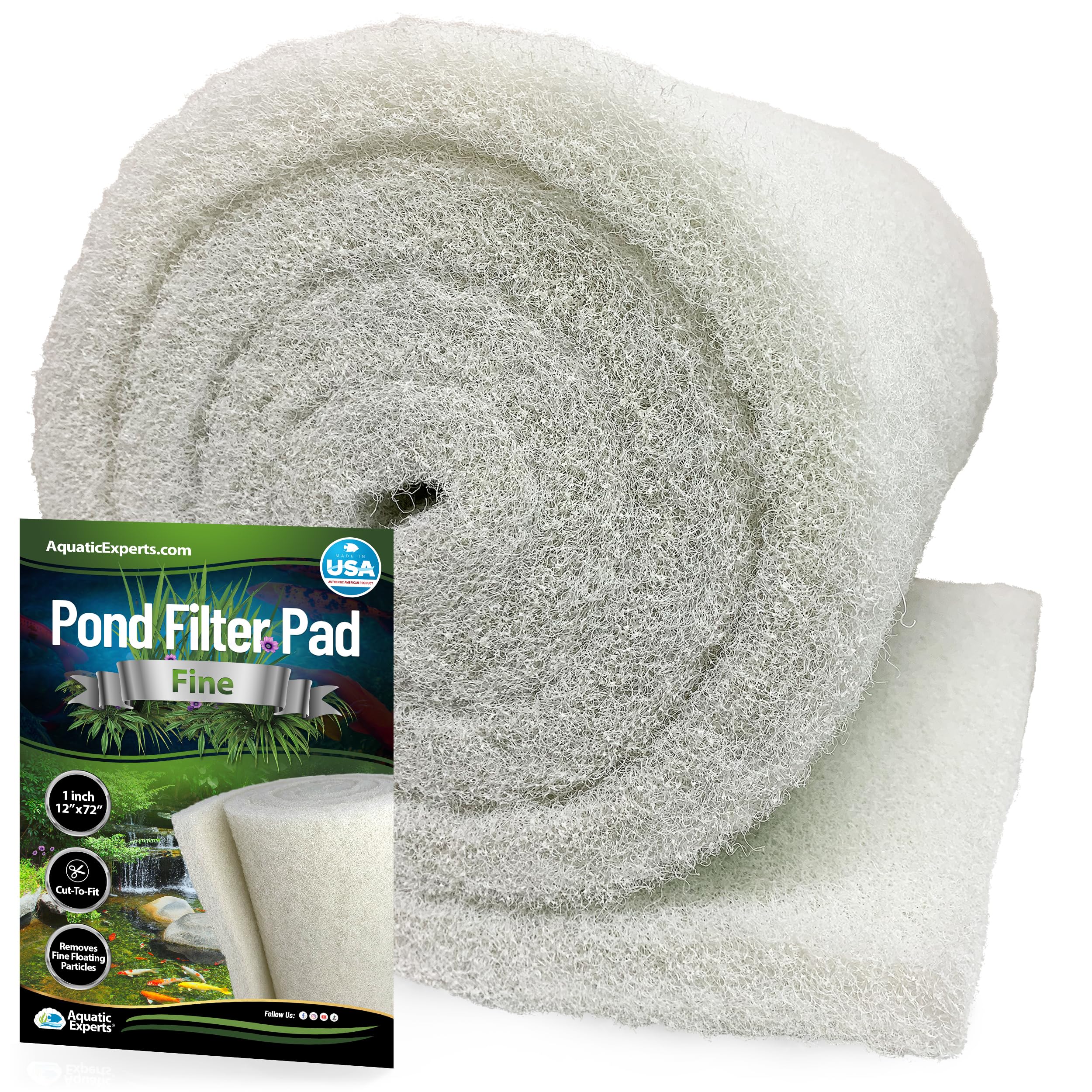 Classic Koi Pond Filter Pad FINE - White Bulk Roll Pond Filter Media ...