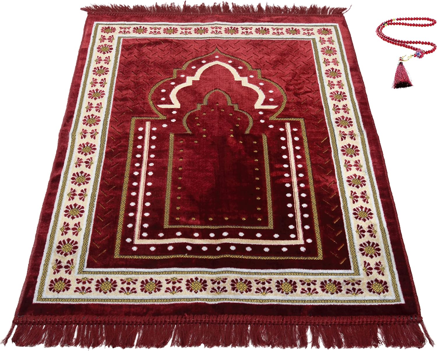 Amazon.com: TB Islamic Prayer Rug Plush Soft Velvet Muslim Mat Unique ...