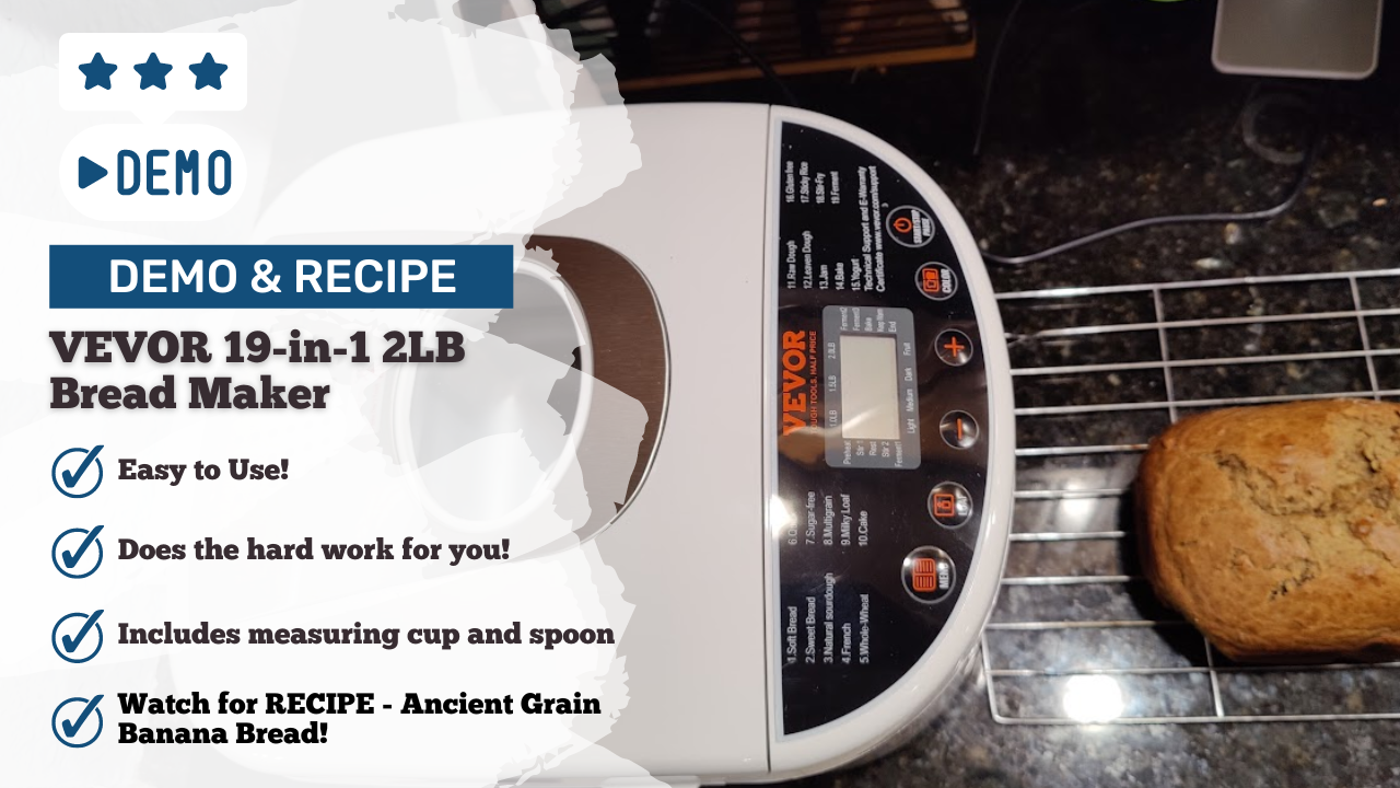 Watch VEVOR Bread Maker Demo and Recipe Ancient Grain Banana Bread on ...