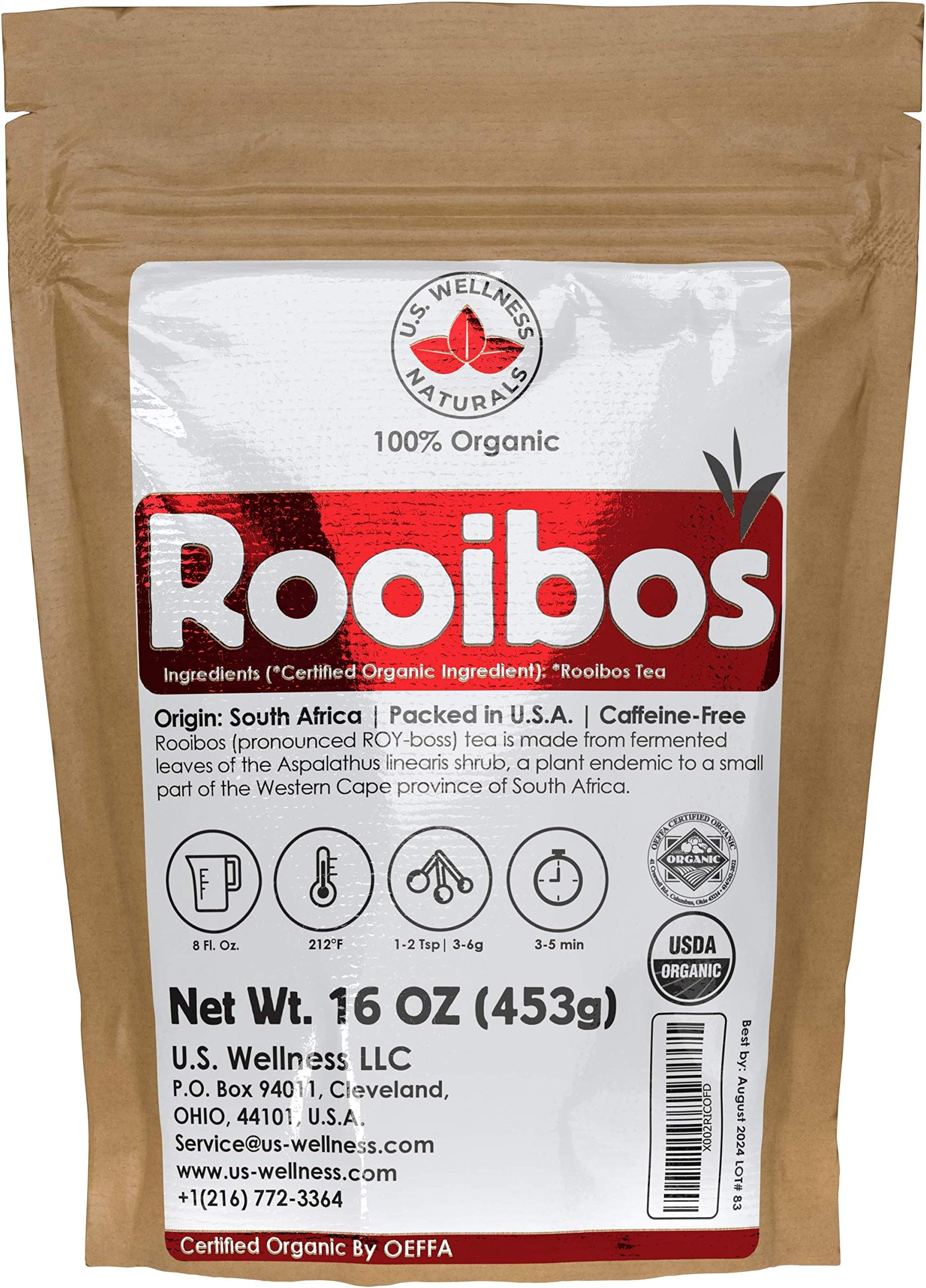 Amazon.com : Freshpak Pure Rooibos Tea 80 Tagless Bags, Pure Premium ...