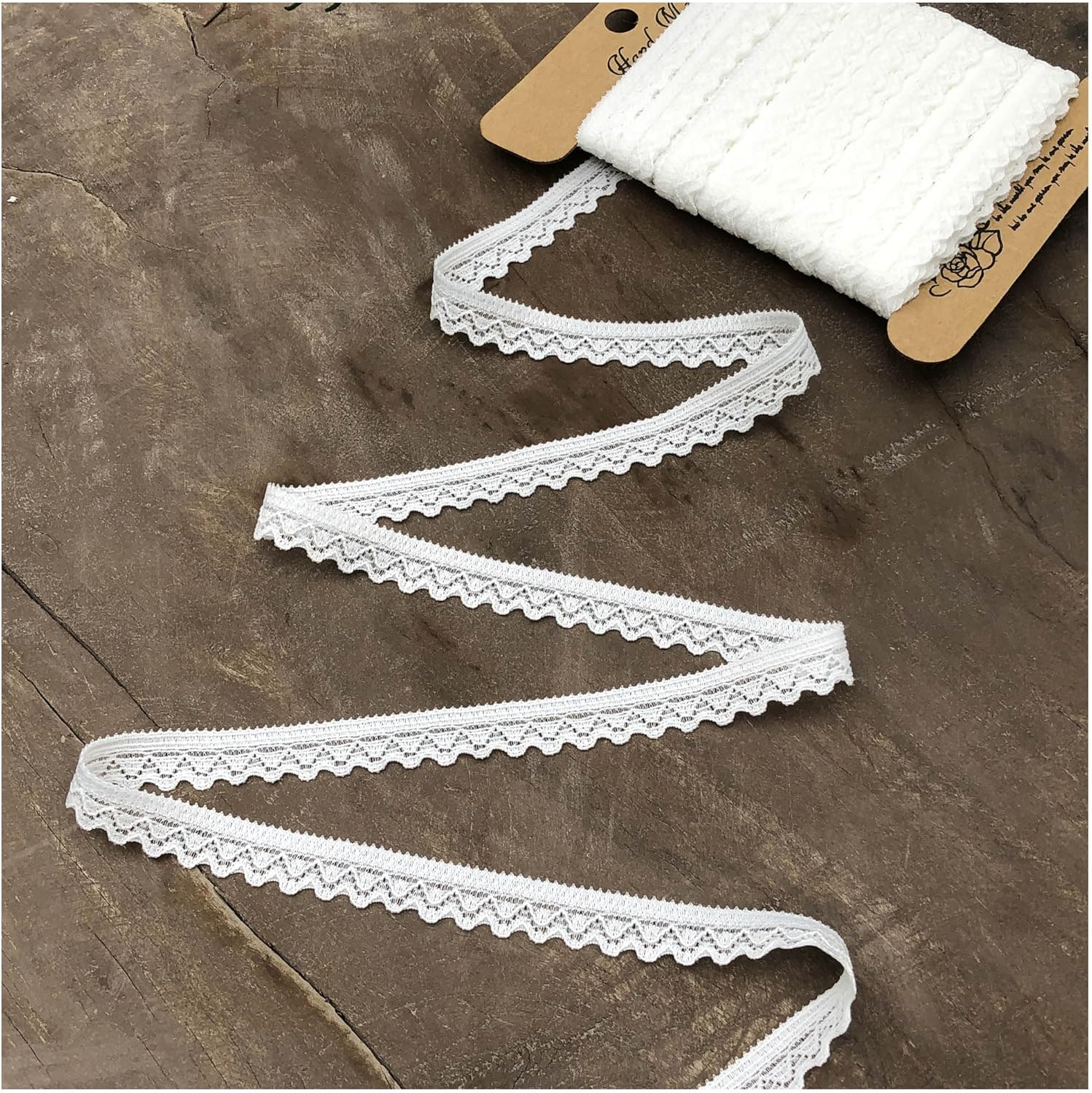 Amazon.com: 1cm Lace Ribbon, 10 Yards Long White Stretch Lace Trim for ...