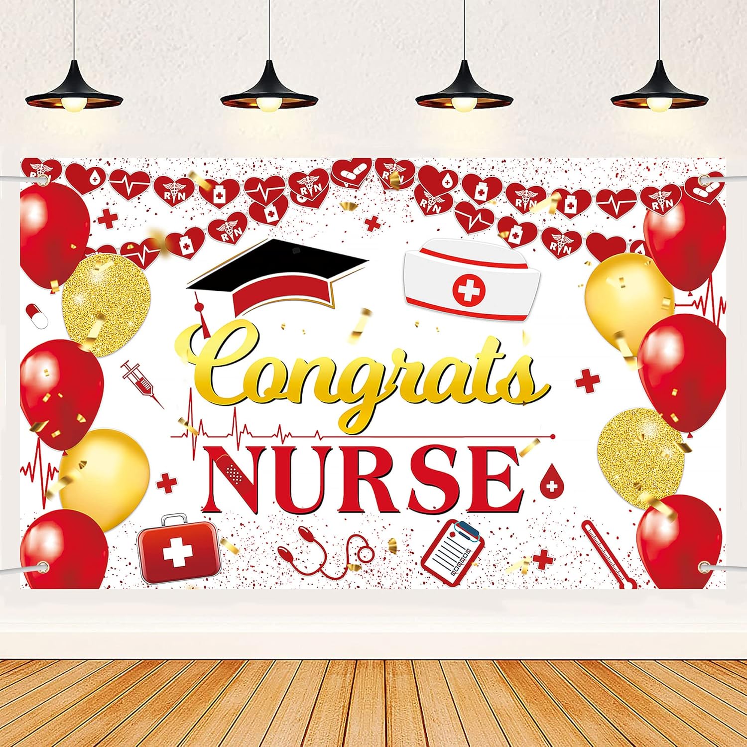 Amazon.com: Lucleag Nurse Graduation Party Banner, Large Congrats Nurse ...