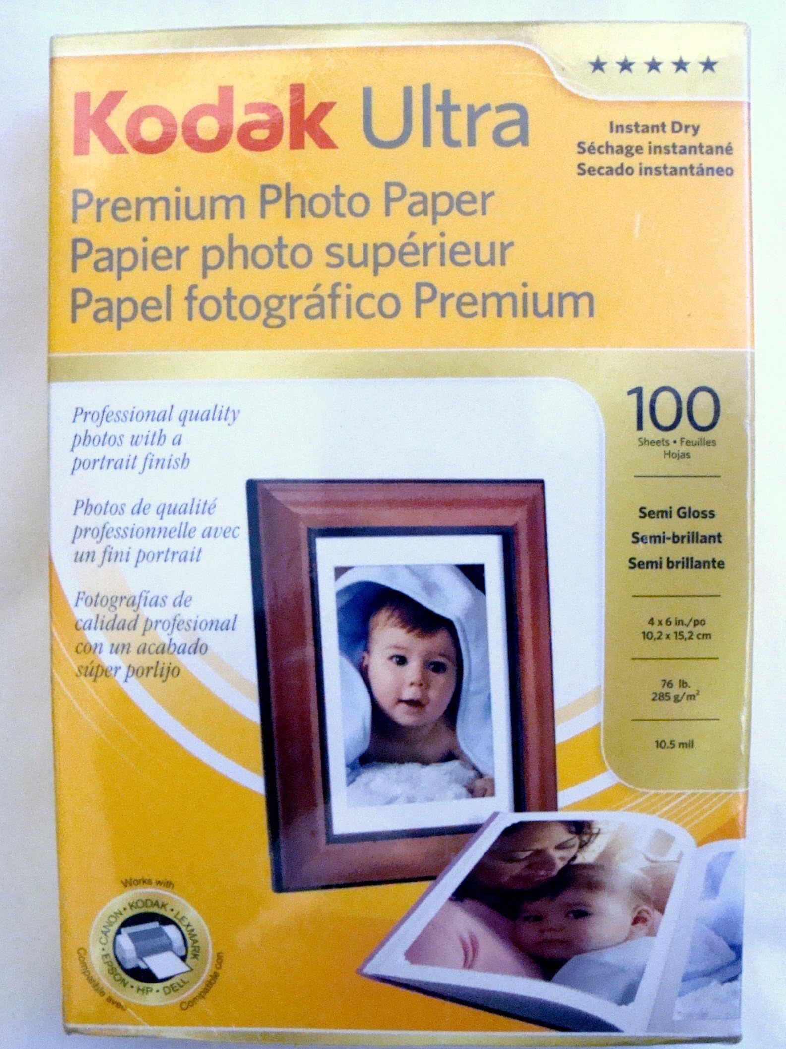 Amazon.com : Kodak 8456352 Premium Picture Paper, Satin, 4inx6in, 75 ...
