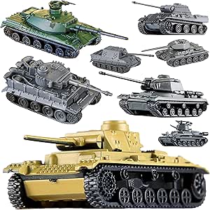 Amazon.com: PROLOSO 8 Pcs Mini Tank Models Kit Cool Army Toy Wargaming ...