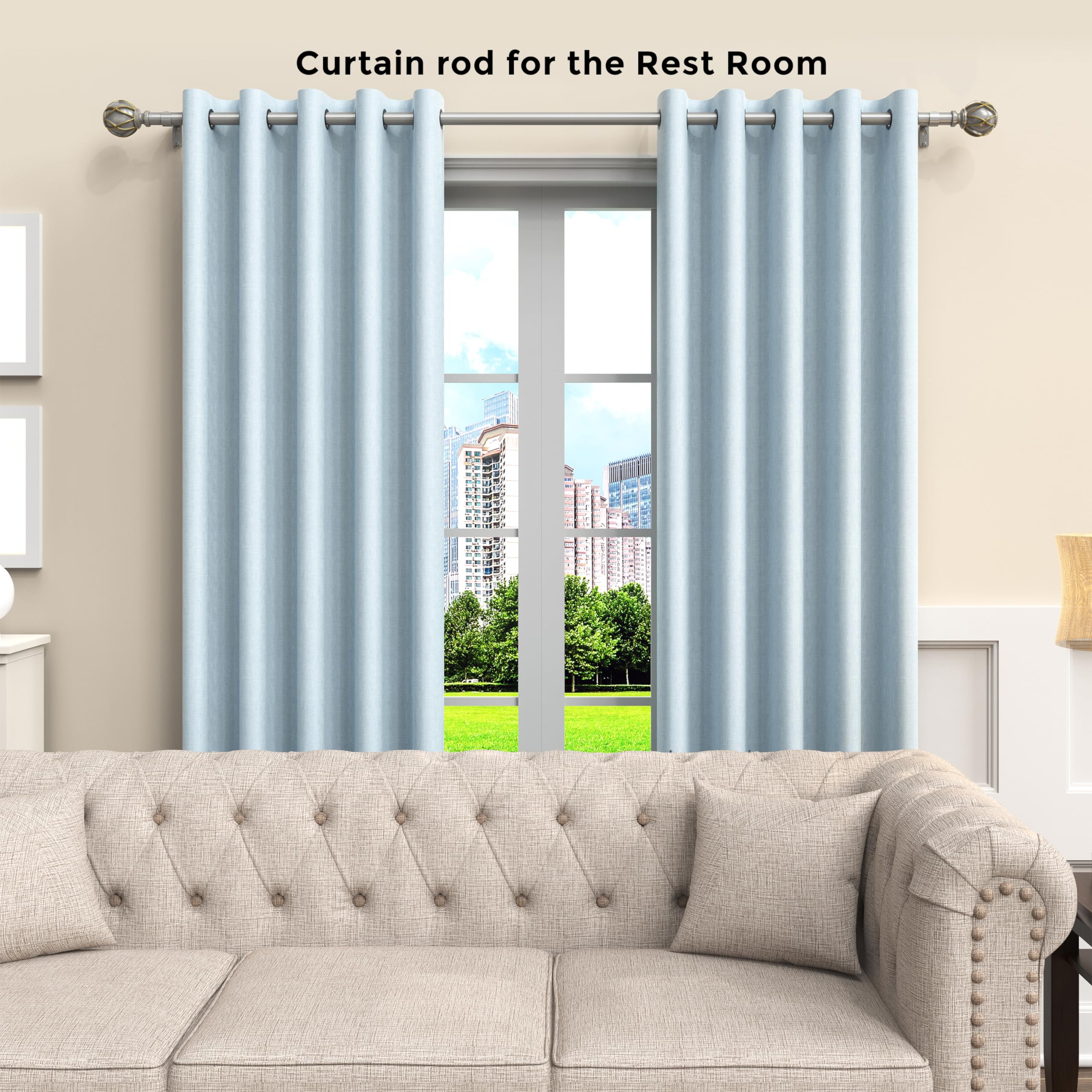 20 Foot Curtain Rod 2 Curtain Rod 2 Pack, 32 To 58 Inch(2.6 4.8ft),