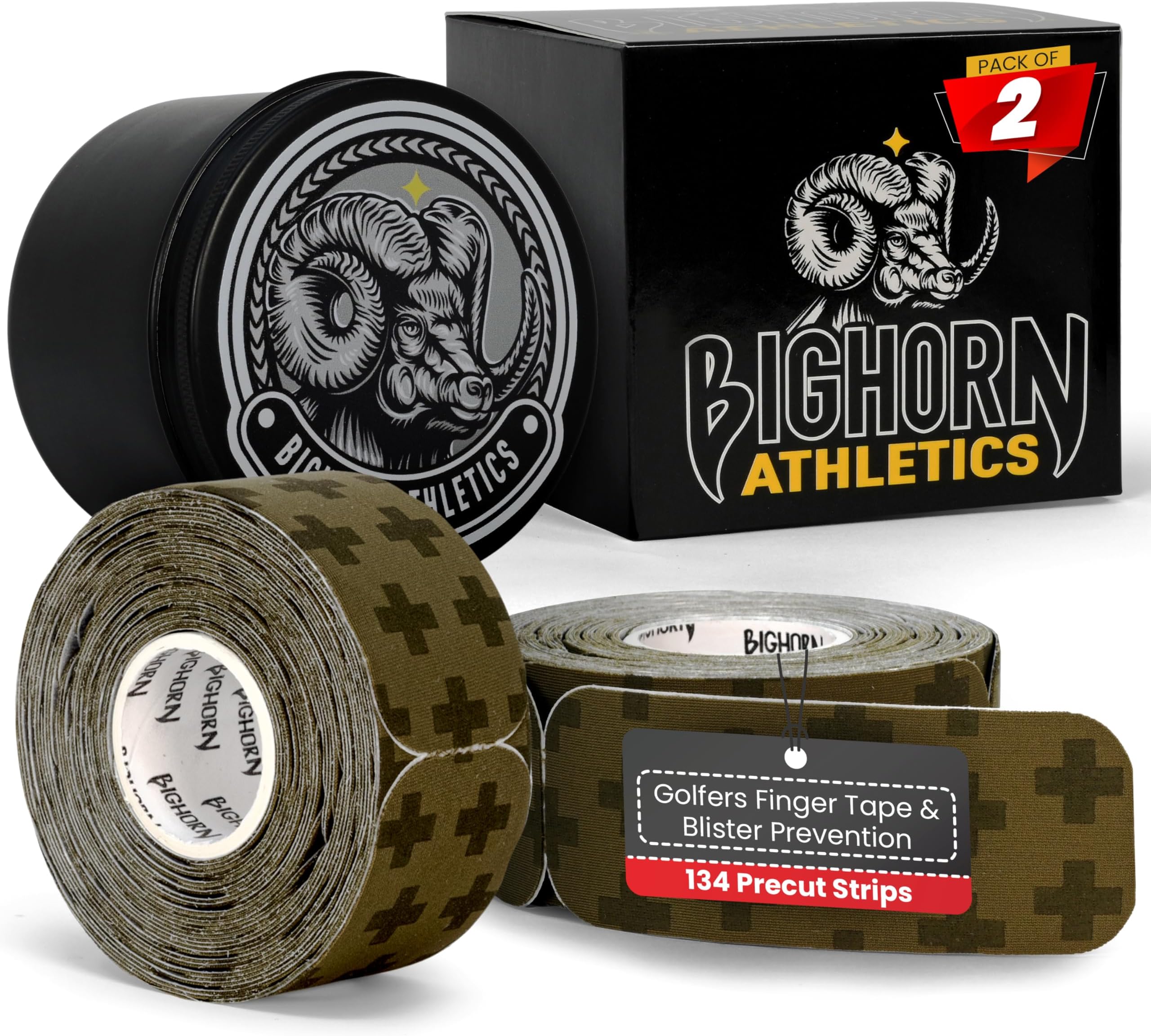 Amazon.com: Bighorn Athletics KT Blister Prevention Tape for Fingers ...