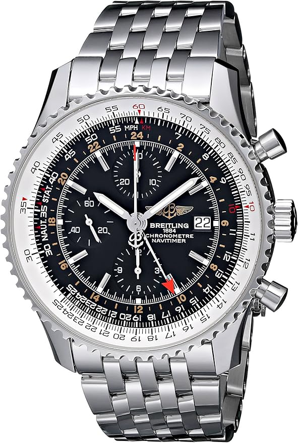 Amazon.co.jp: Breitling メンズ ナビタイマー ワールドクロノグラフウォッチ BTA2432212-B726SS ...