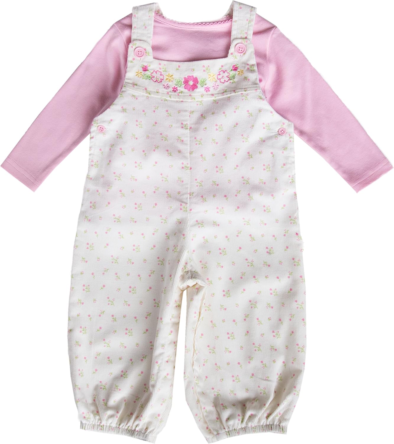 Amazon.com: Good Lad Newborn/Infant Girls Creme Floral Print Corduroy ...